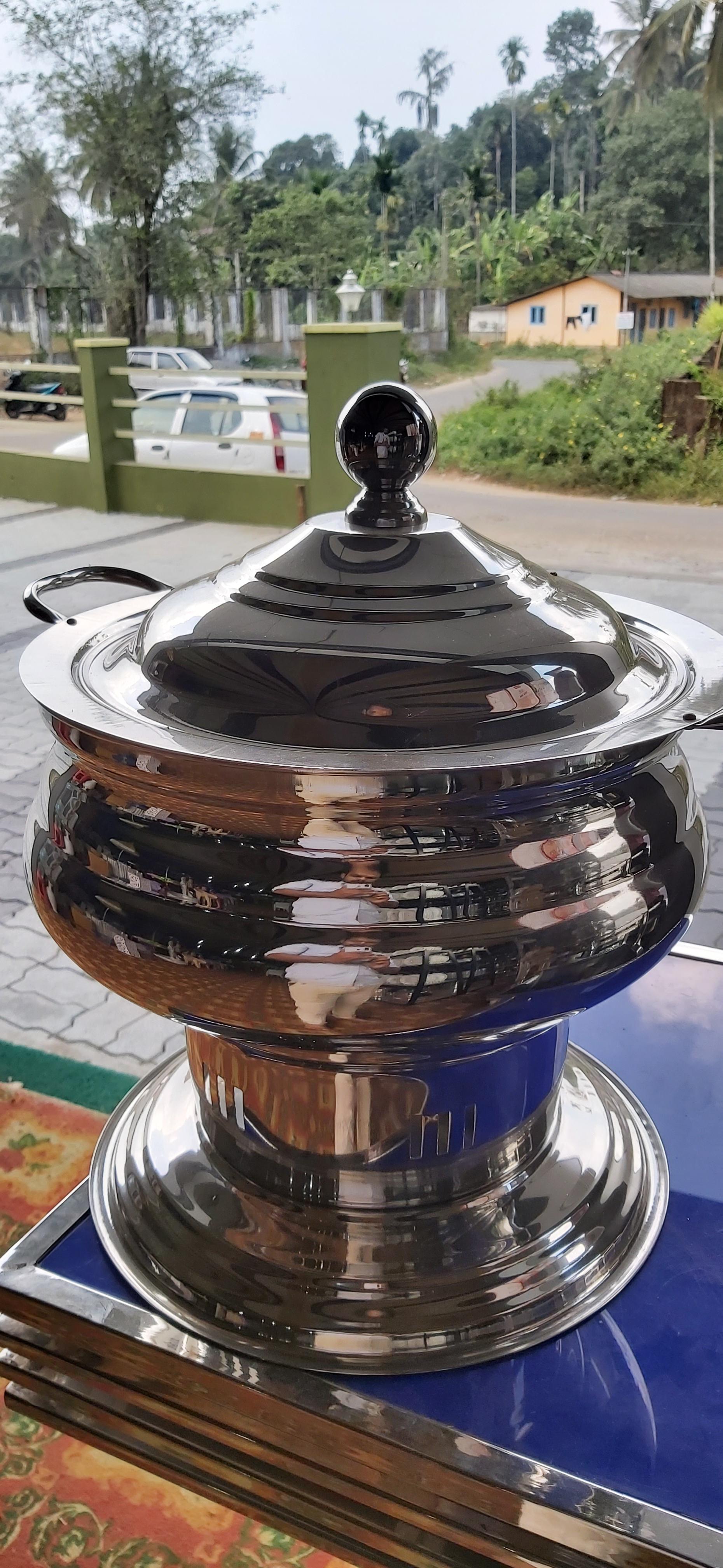 Malabar Stainless Steel Round Chafing Dish with Lid,7.5 L, Set of 2 ...