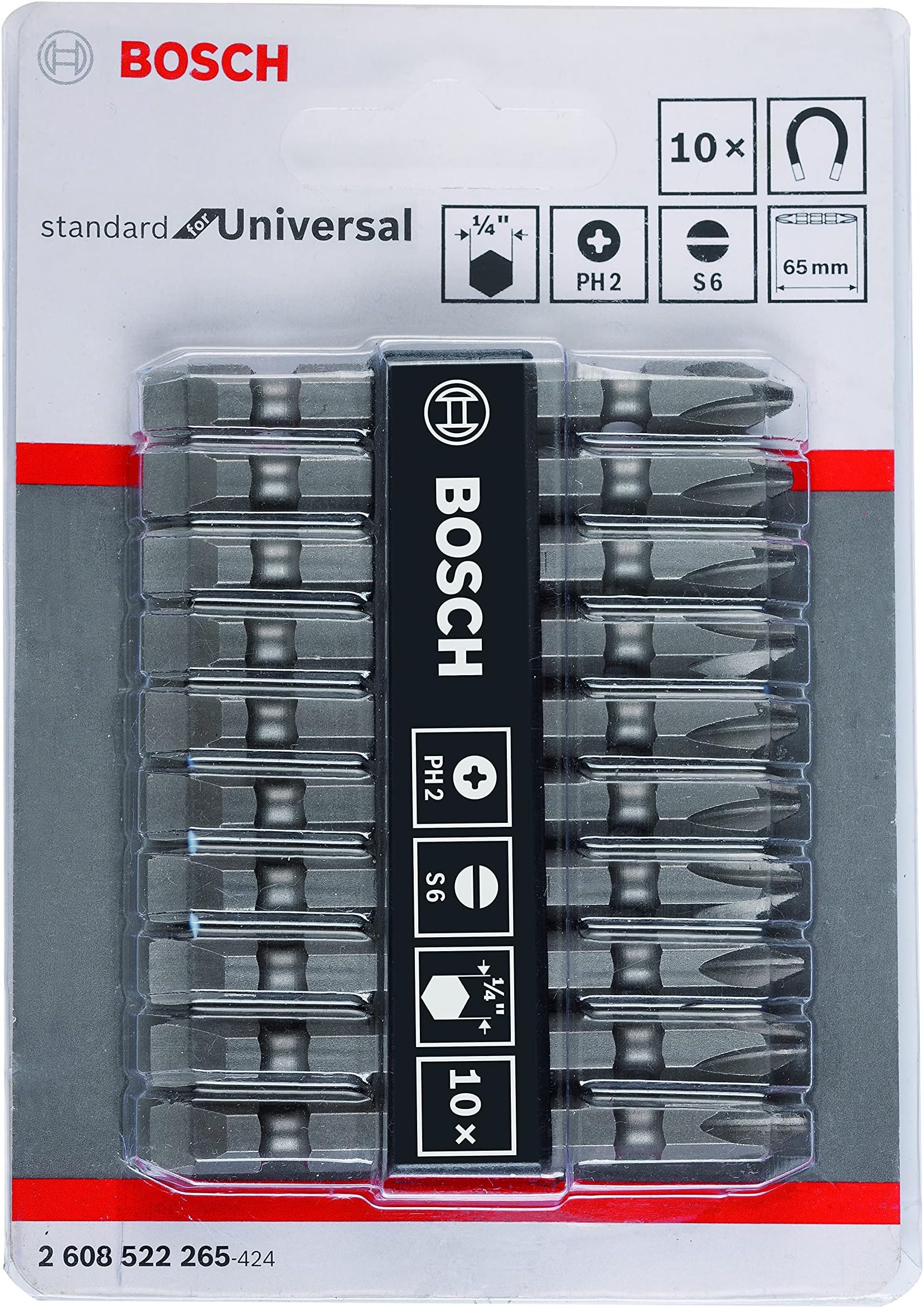 DEWALT DW00003M-IN Double Ended PH2 Screwdriver Bit Set 10 Pcs. (65 mm ...