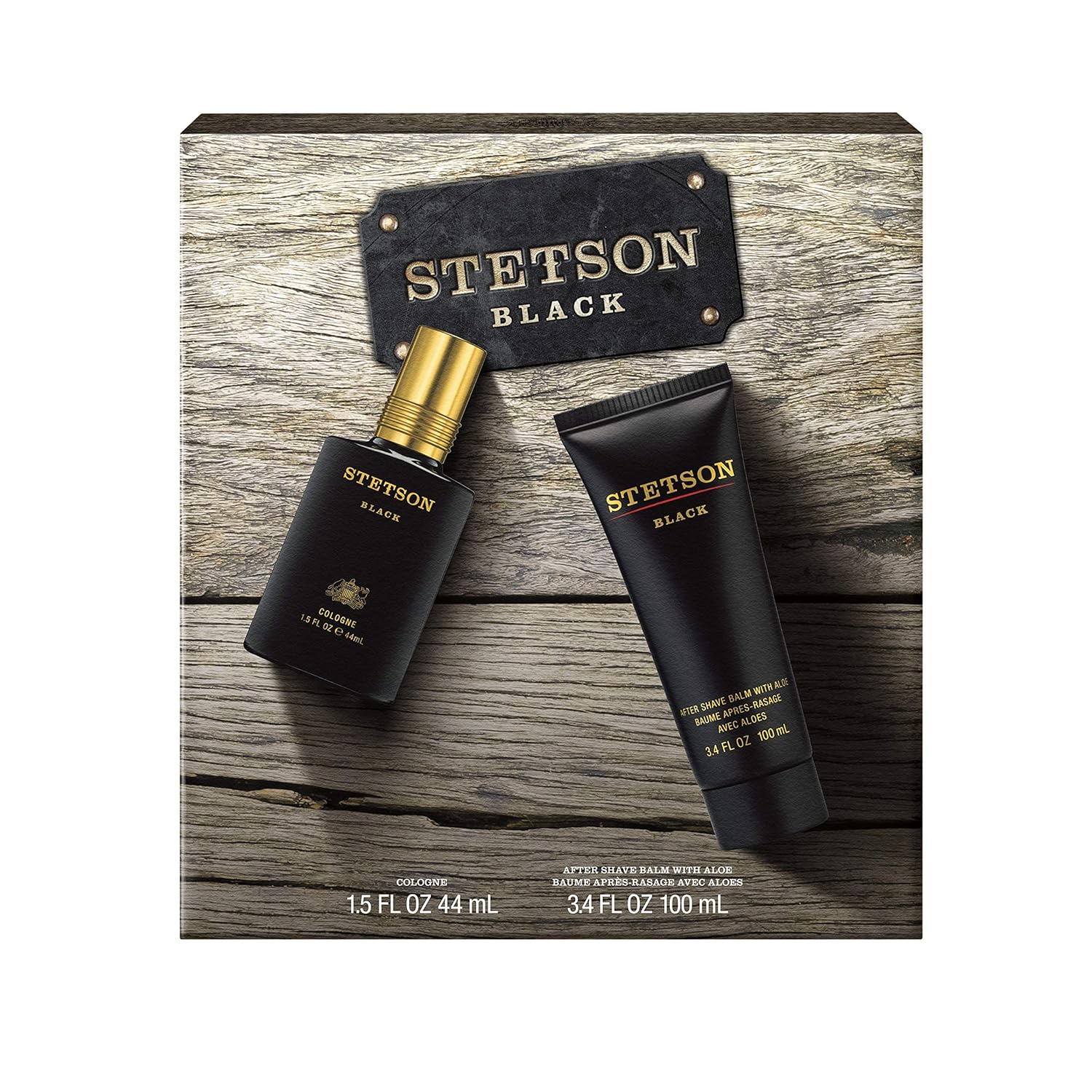 Amazon.com : Stetson Black 2-Piece Gift Set with 1.5-Ounce Cologne and ...