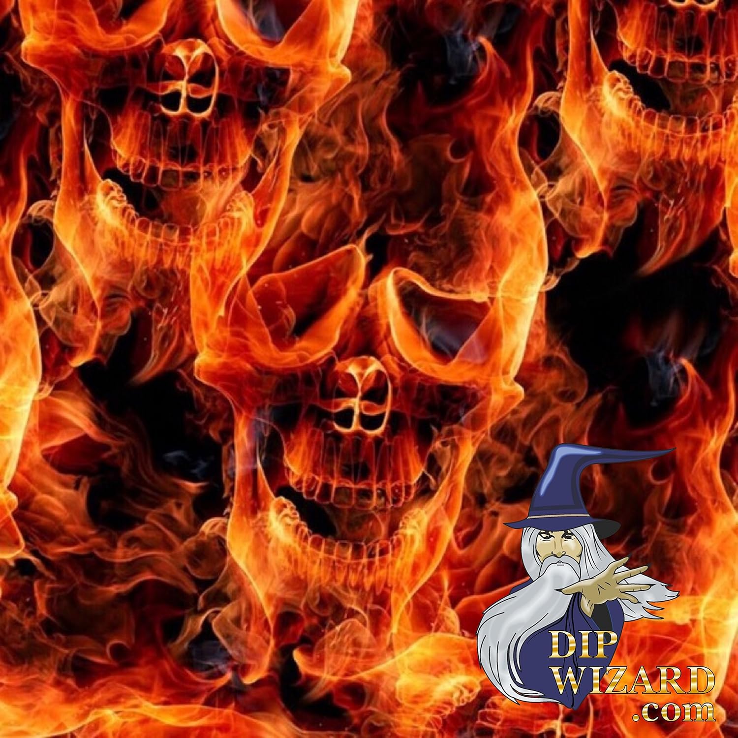 Amazon.com: Hydrographic Films Red Flaming Skulls Flames Hydrographic ...
