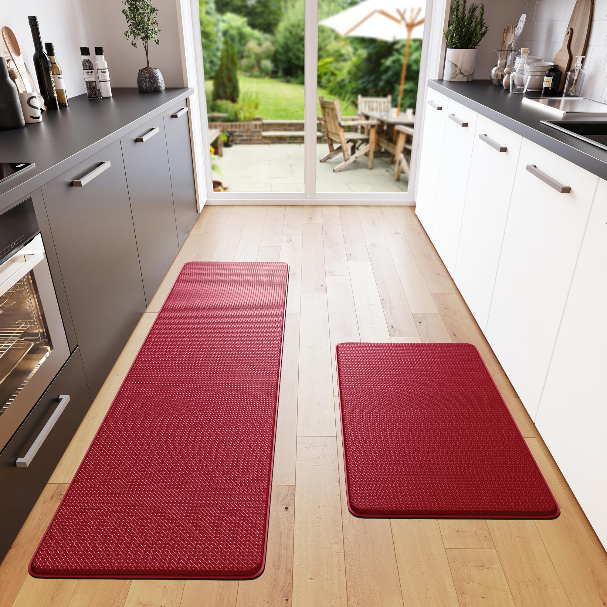 Homergy Anti Fatigue Kitchen Mats for Floor 2 PCS, Memory Foam ...