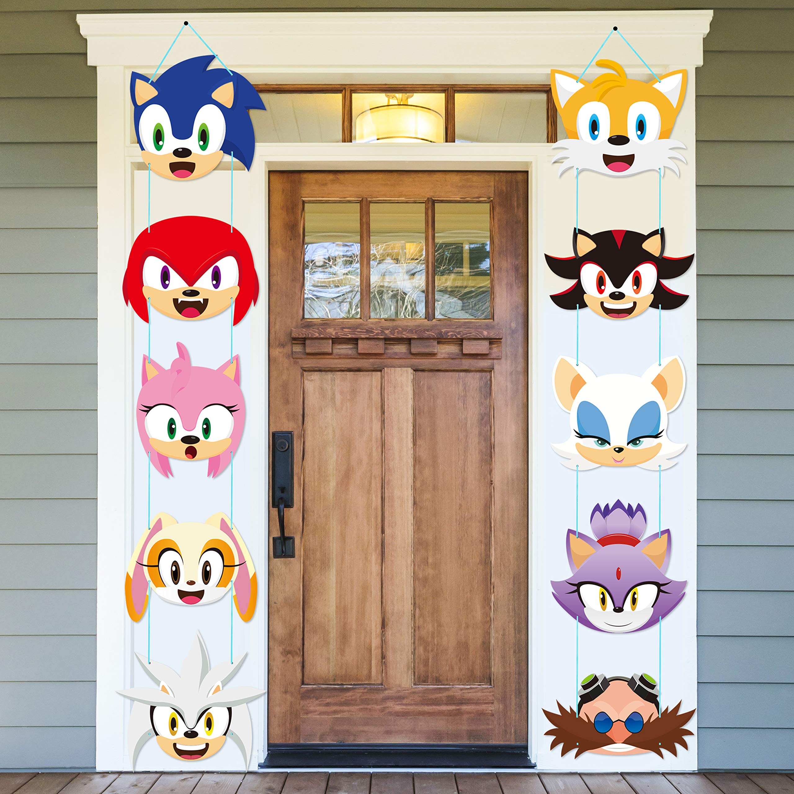 Buy Sonic Porch Sign Themed Hanging Door Decoration Sonic Banner Party ...