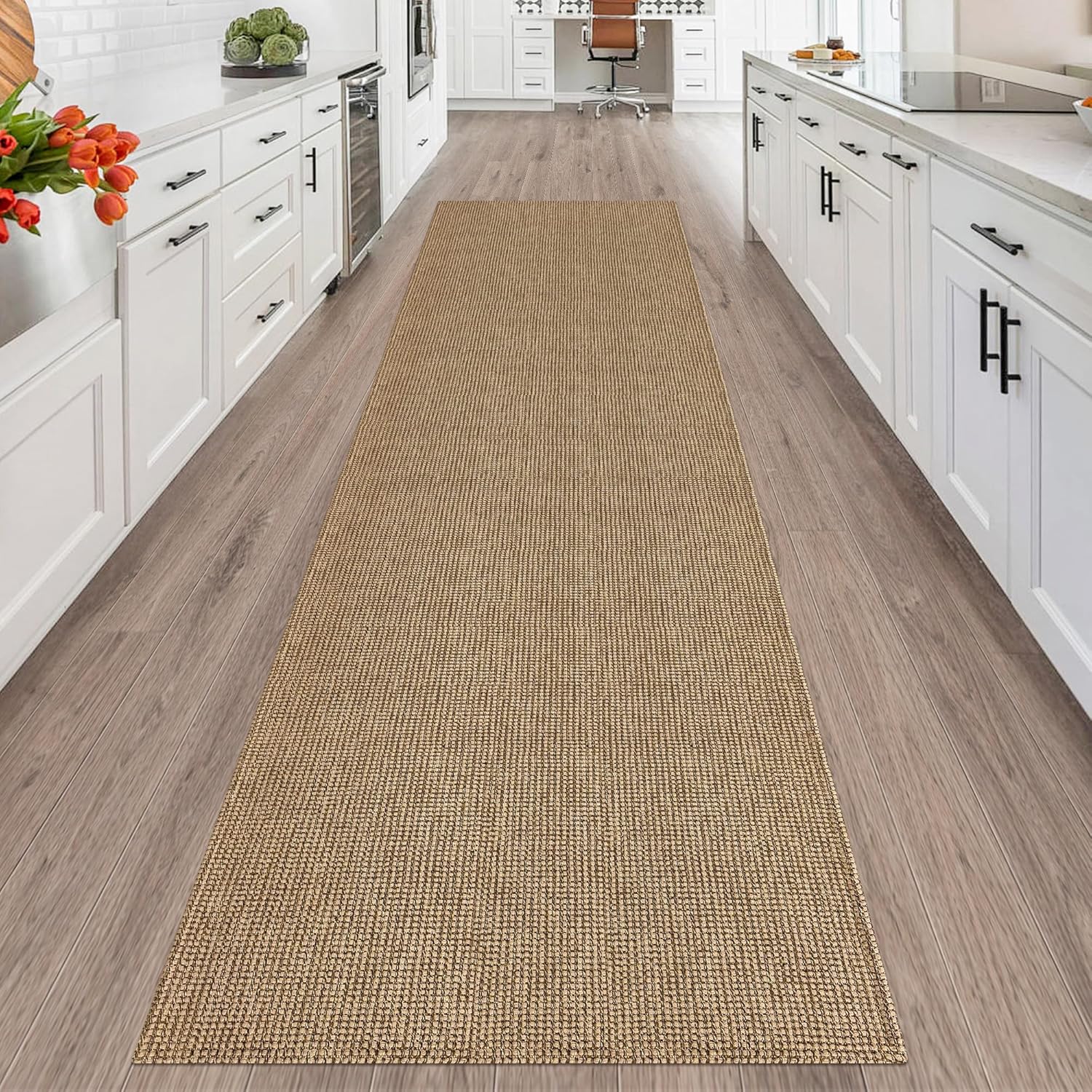 Amazon.com: Long Runner Rug 3x10 Washable Kitchen Runner Rug Tan Cotton ...