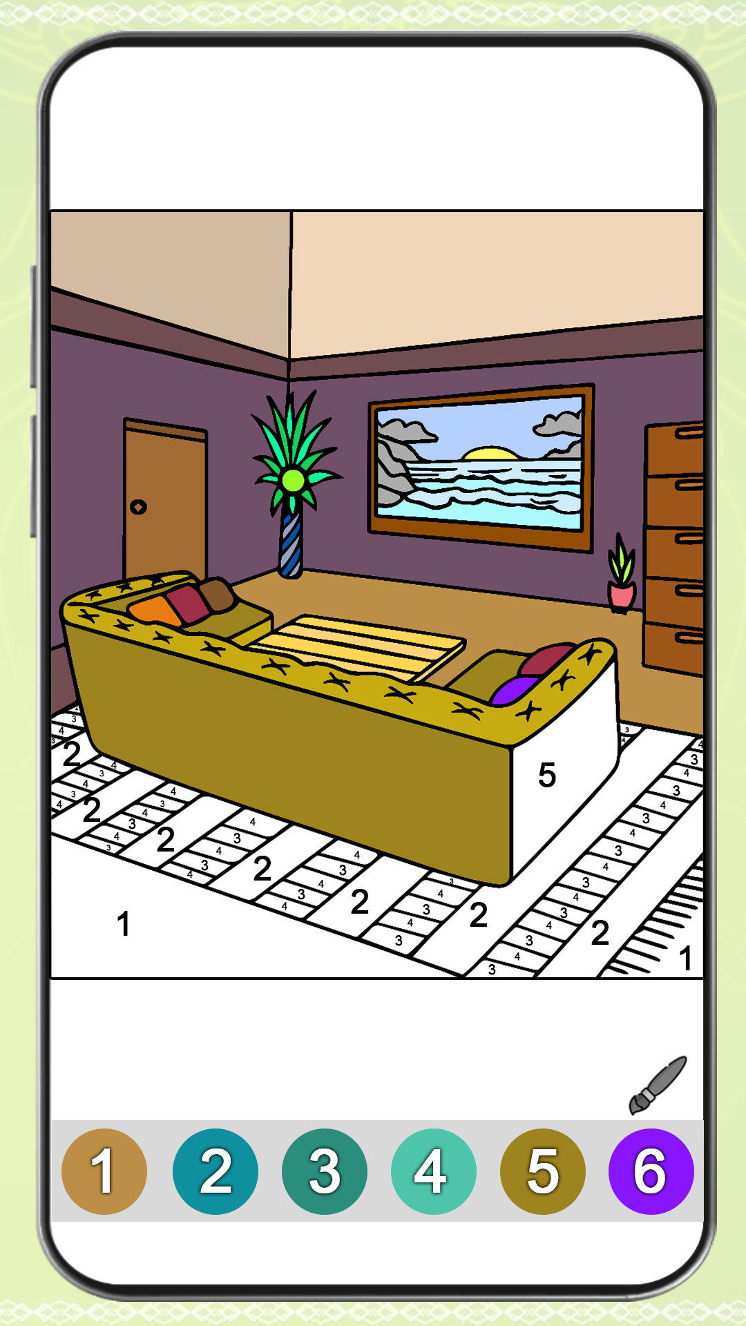 Furniture Color By Number - House Interior Glitter Painting - App on ...