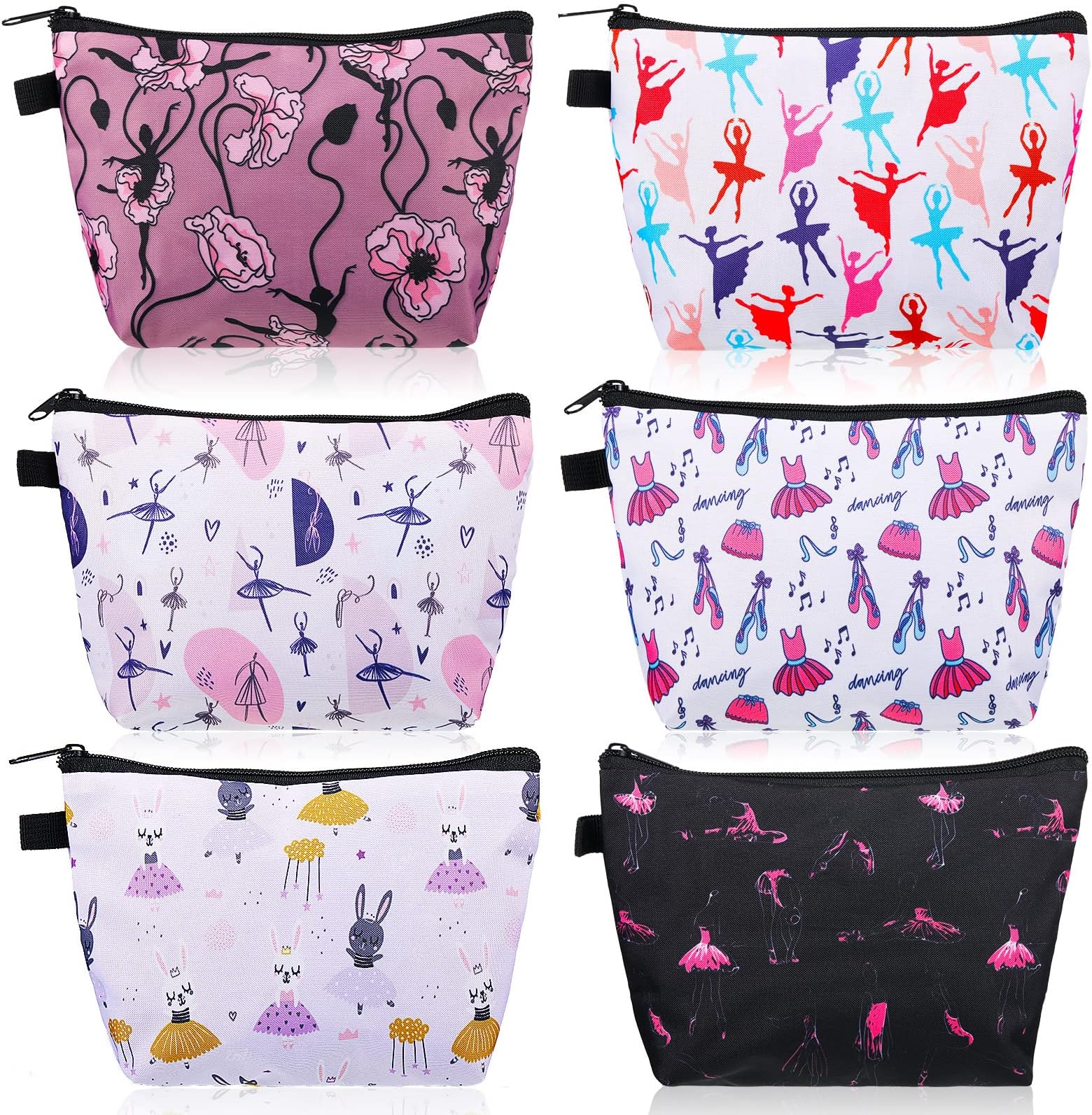 Amazon.com : Gerrii 6 Dance Makeup Bag Dancer Cosmetic Bags Recitals ...