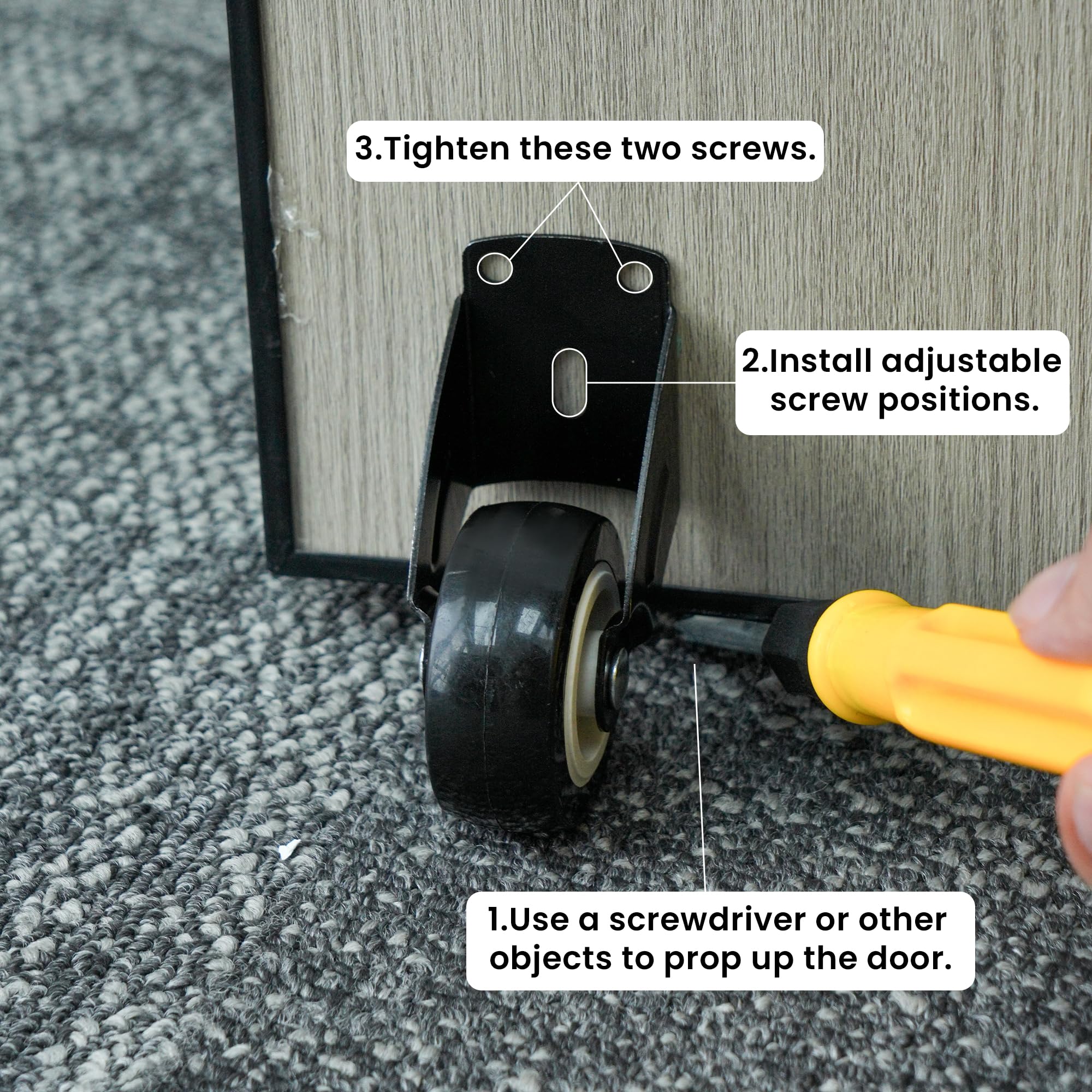 Snapklik.com : 4-Pack 2" Low Profile Swivel Casters, Anti-Sag Door ...