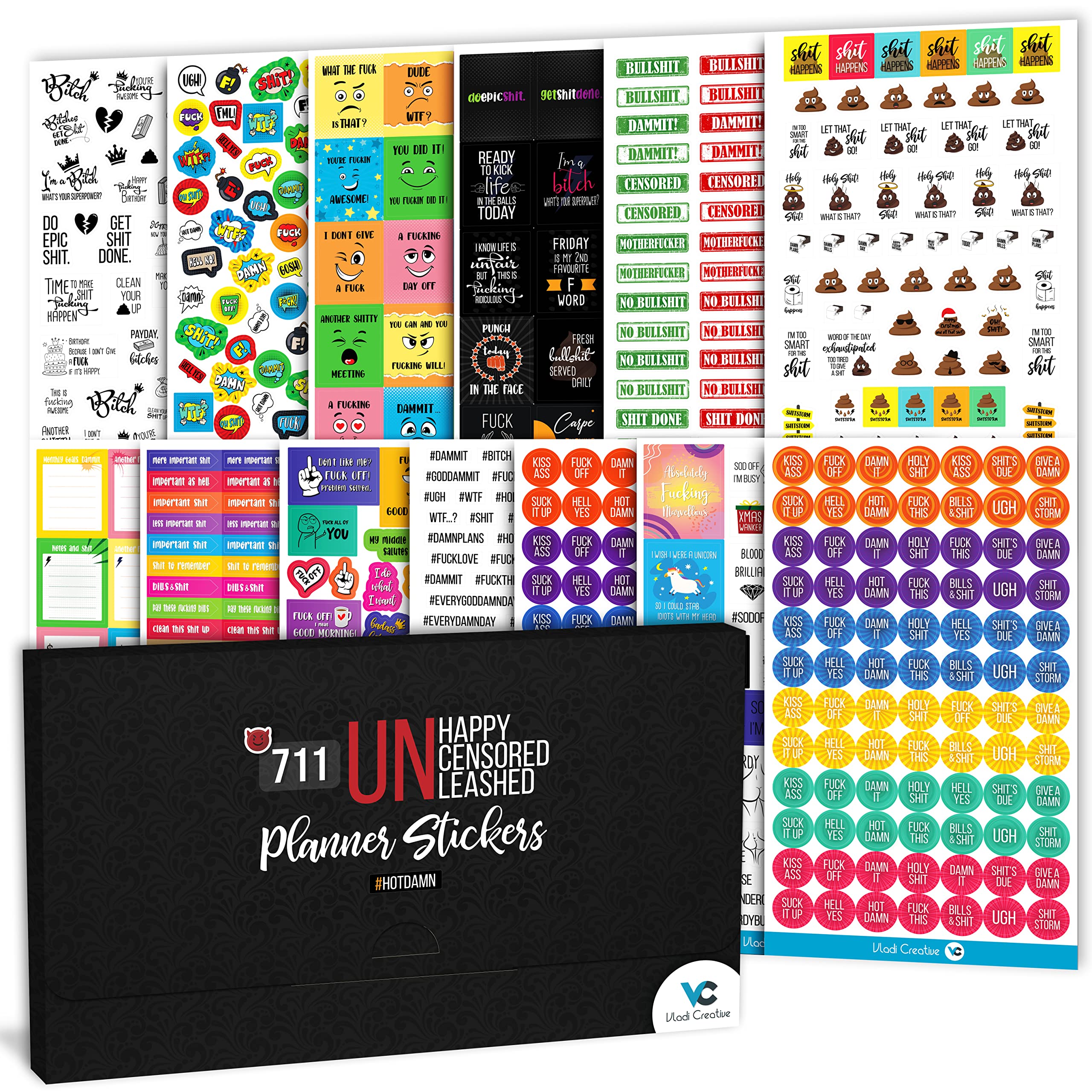 Rude and Humorous Planner Stickers for Adults - 660pc Unique Assorted ...