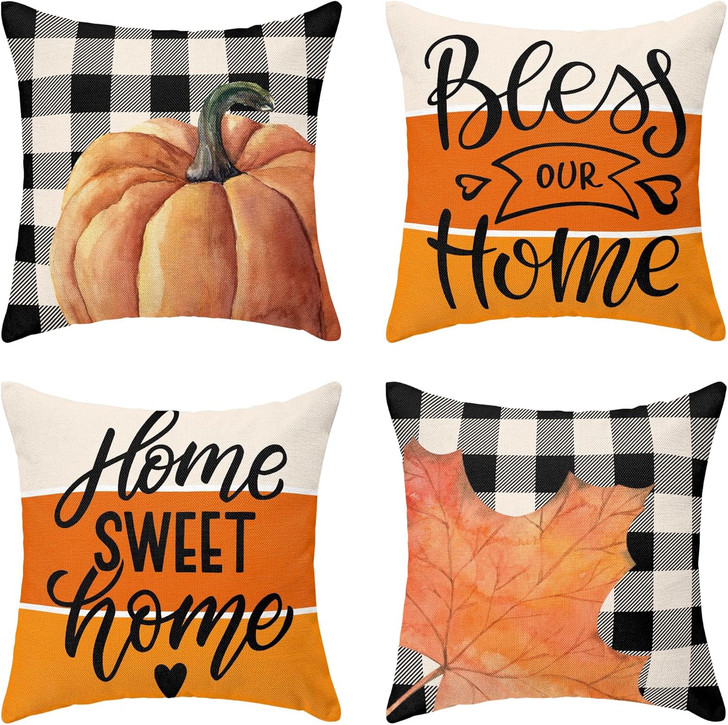 Amazon.com: GPMAOYI Fall Decor Pillow Covers 18x18 Set of 4, Buffalo ...