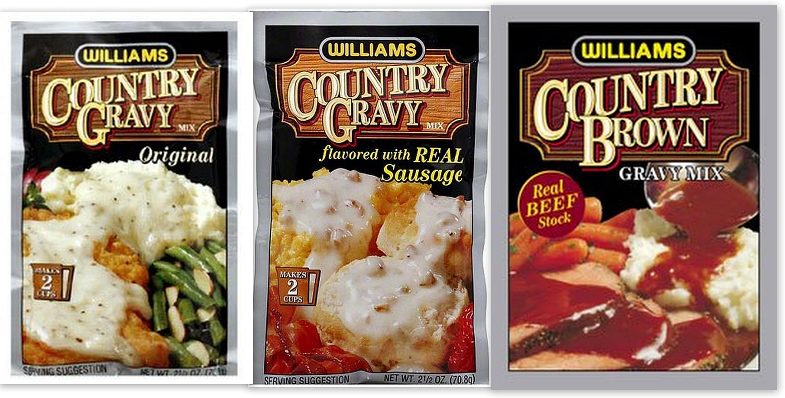 Amazon.com : Williams Country Gravy Variety Bundle includes 2-Pack ...
