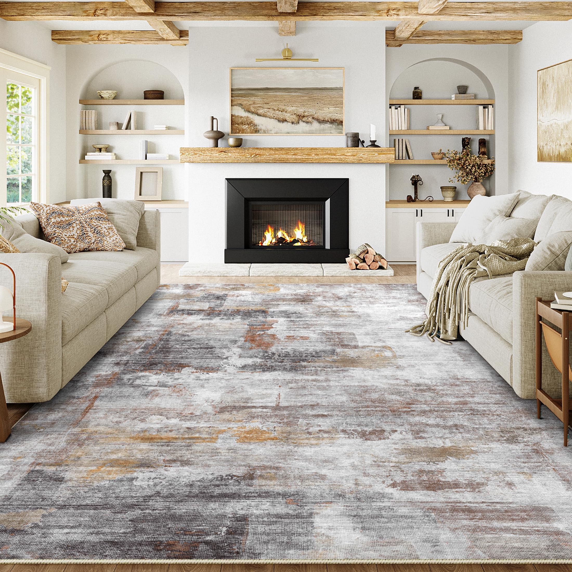 Amazon.com: Boraya Area Rugs for Living Room: 6x9 Washable Neutral ...