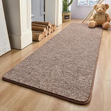 Amazon.com: Keeko Soft 2x6 Runner Rug Brown, Bedside Rugs for Bedroom ...