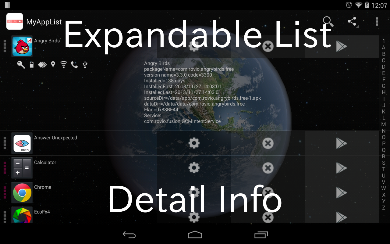 My App List: Easy index access - App on Amazon Appstore