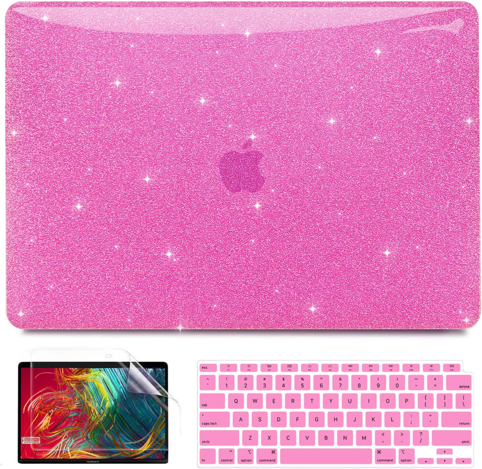 Amazon.com: CISSOOK Rose Pink Glitter Case for MacBook Air 13 Inch 2021 ...