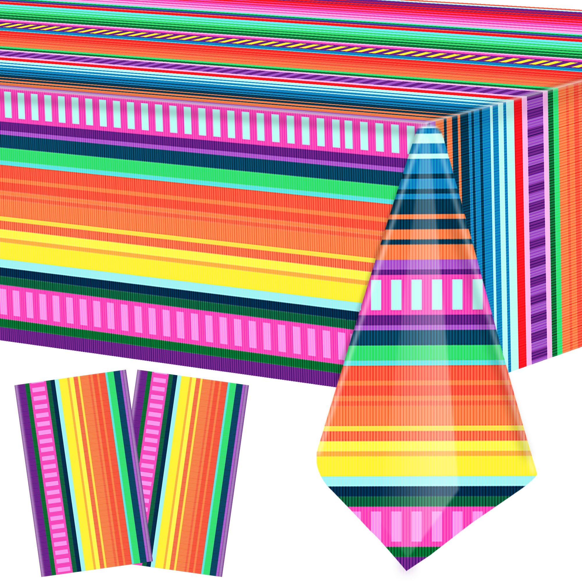 Amazon.com: Augisteen 2 PCS Mexican Fiesta Tablecloths Plastic Mexican ...