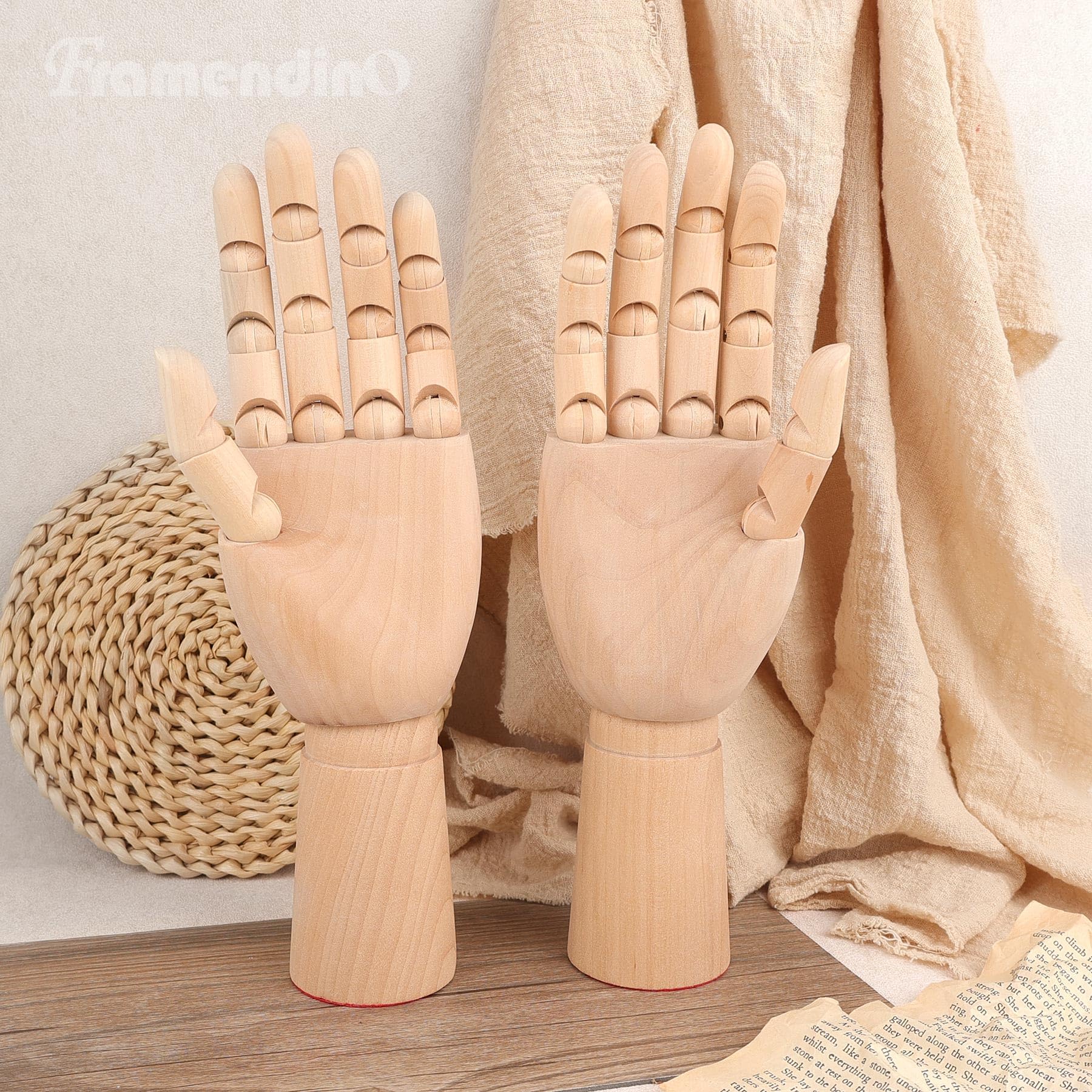 Snapklik.com : 2 Pack 12 Inch Flexible Wooden Hand Model Wood Art ...