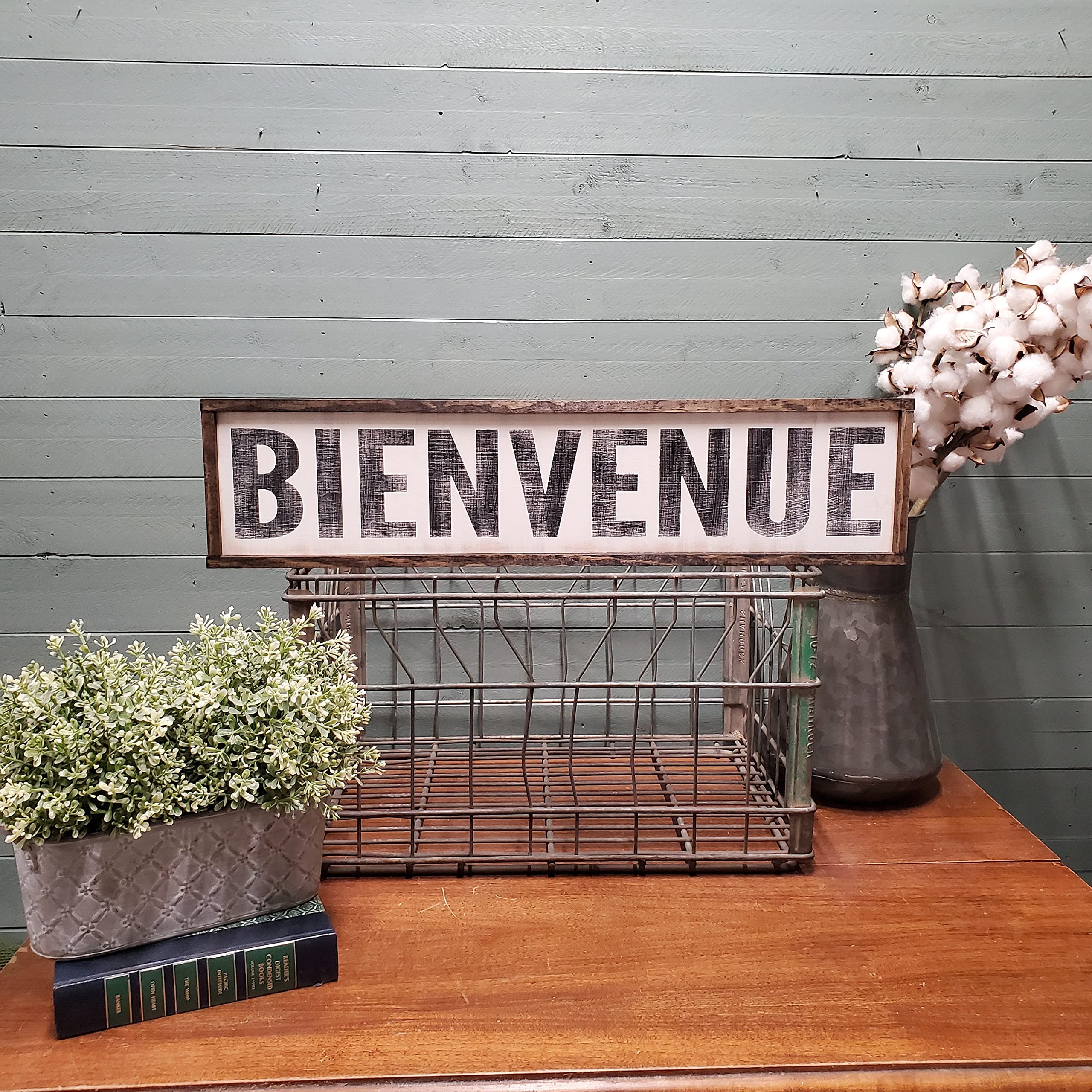 Amazon.com: WIPBLAK French Welcome Sign, Bienvenue Sign, Rustic French ...