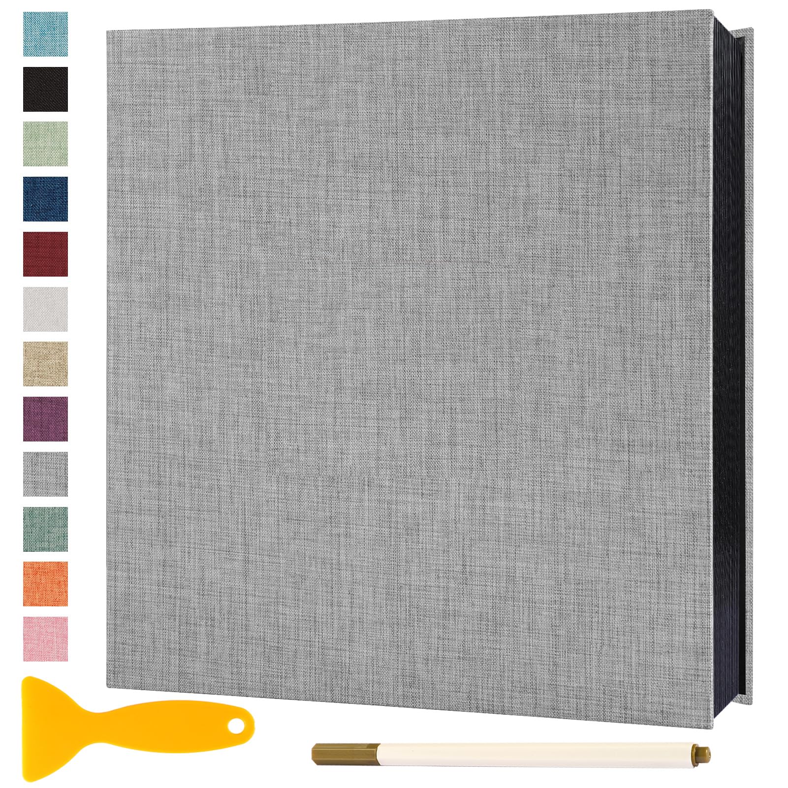 Amazon.com: Self Adhesive Photo Album Black Pages Scrapbook Pictures ...