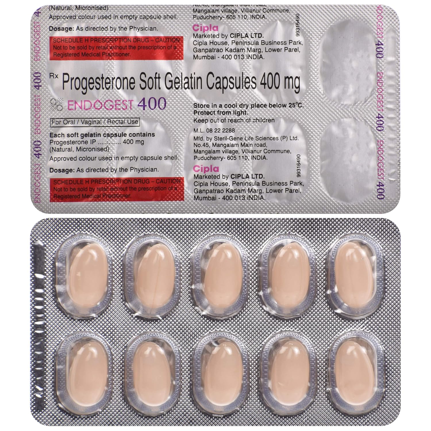 Endogest 400 - Strip of 10 Capsules : Amazon.in: Health & Personal Care