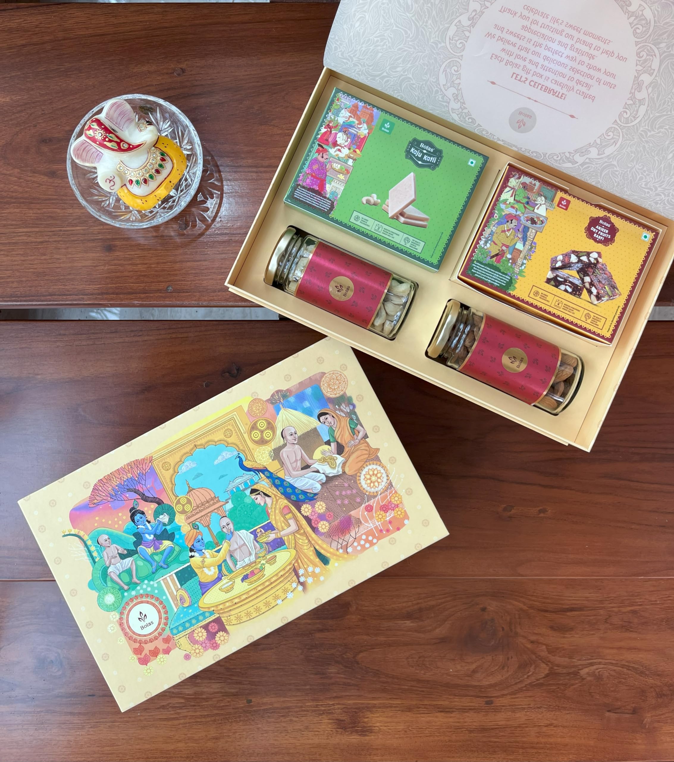 Bolas Assorted Sweets And Nuts Gift Box With Kaju Katli, Anjeer Barfi ...