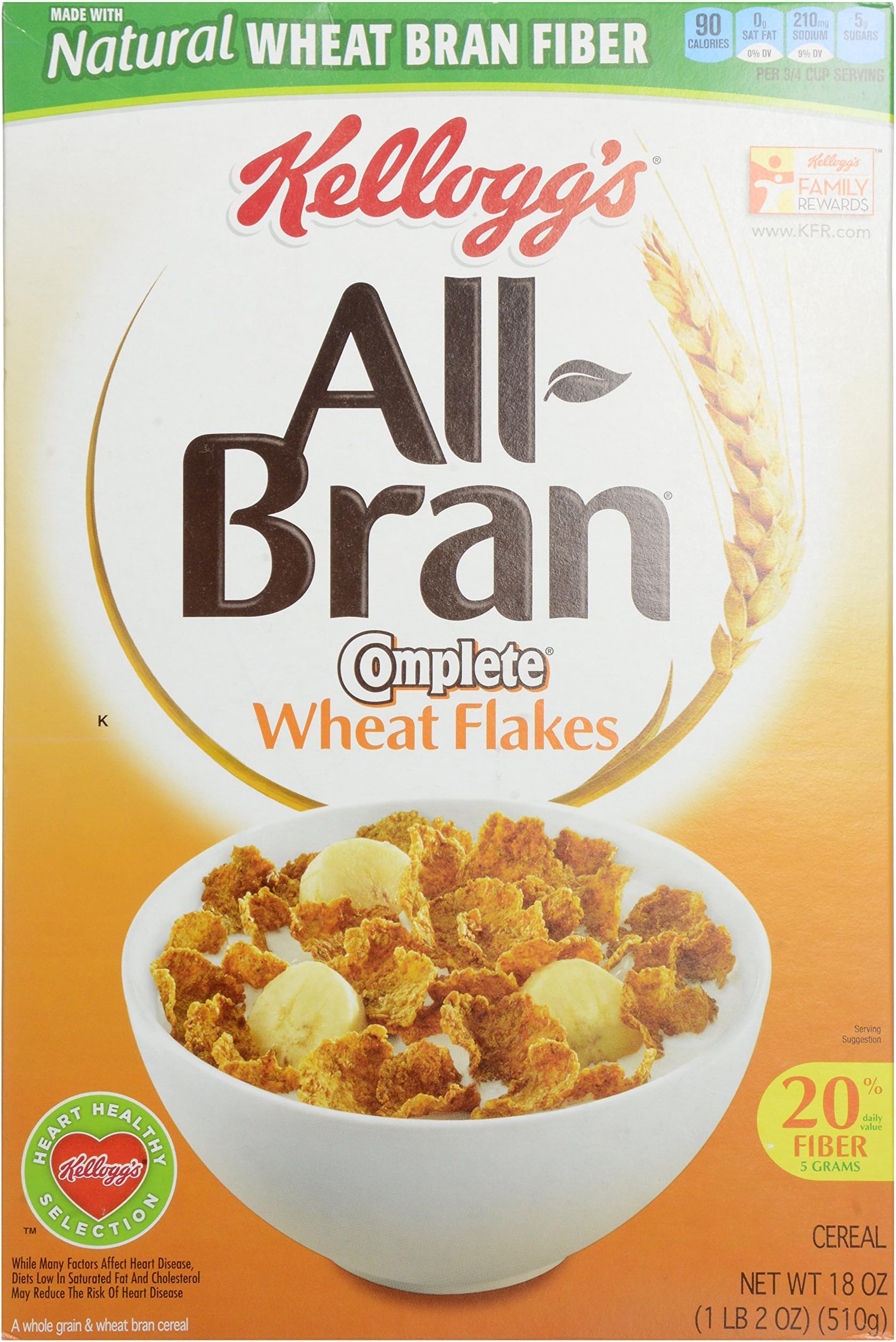 Amazon.com: Kellogg's All-Bran Complete Wheat Flakes - 18 oz