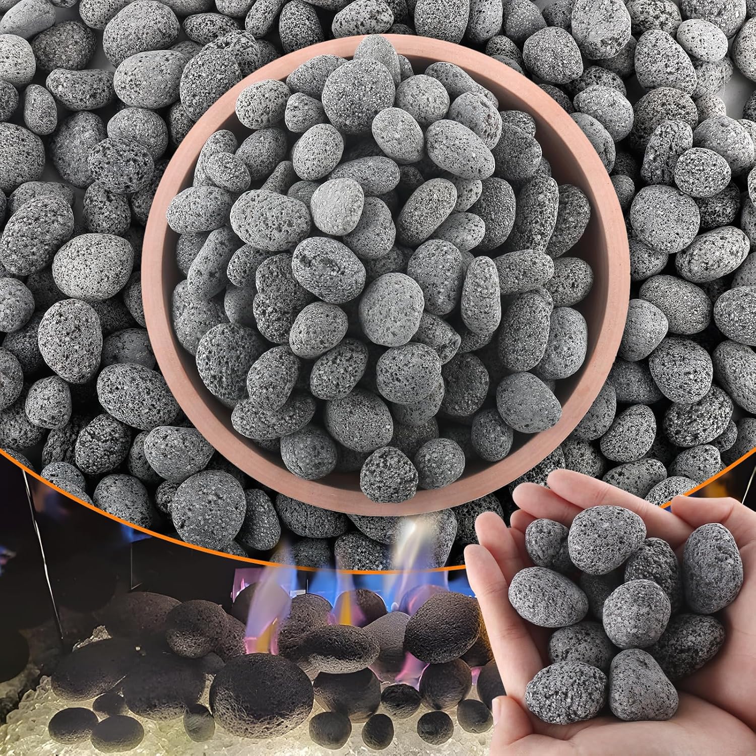 Amazon.com: CJGQ 18 Lb Lava Rocks for Fire Pit,1"-2" Natural Pebbles ...