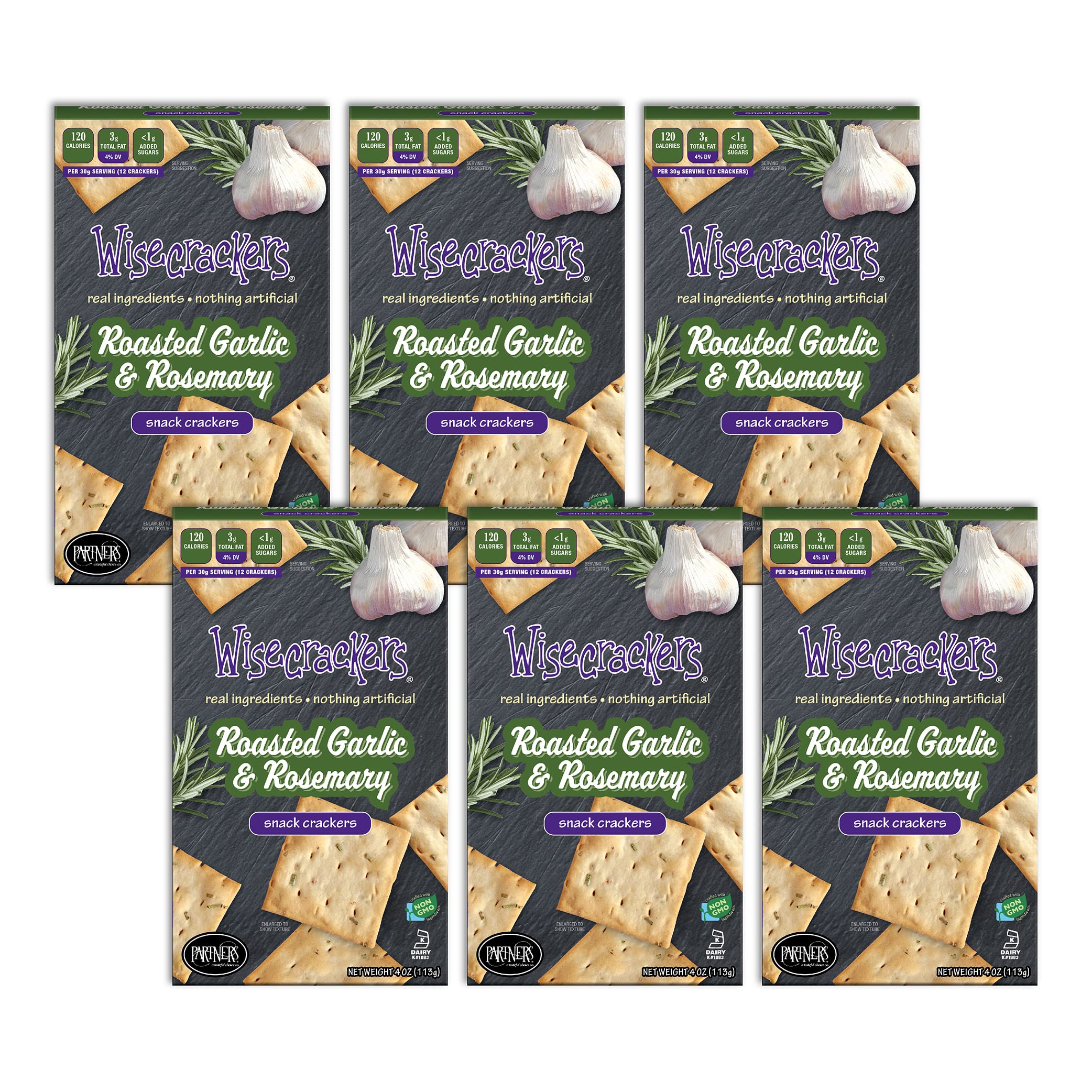 Amazon.com: Wisecrackers Snack Crackers, Roasted Garlic & Rosemary, 4.0 ...