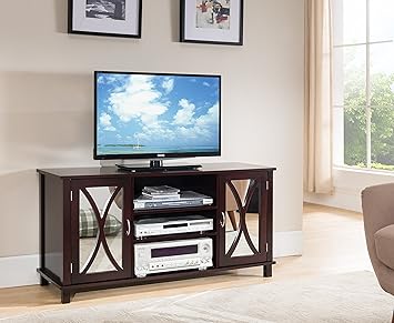 Amazon.com: Kings Brand Furniture TV Stand Storage Console, Mirrored ...