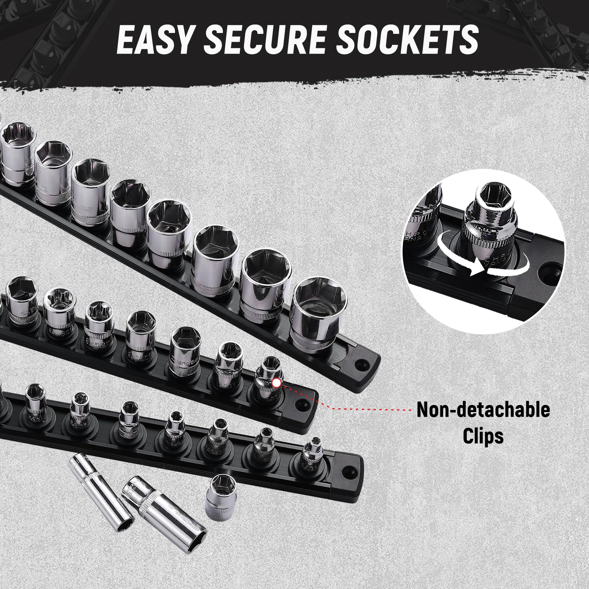 Snapklik.com : ALOANES Magnetic Socket Organizer, 1/2-Inch Drive ...