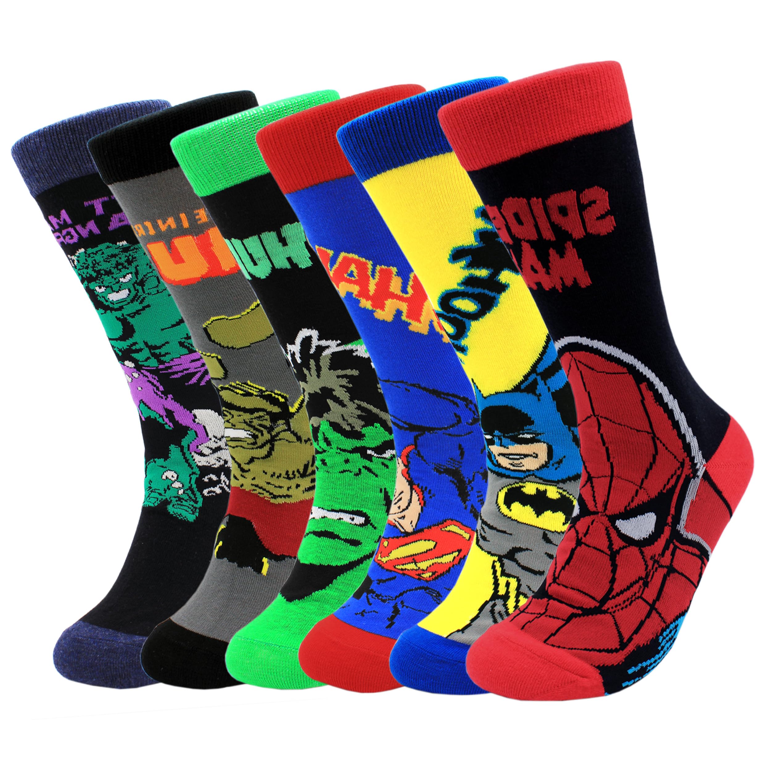 Amazon.com: Ocvdar Mens Funny Socks 6 Pairs Cool Hero Character Novelty ...