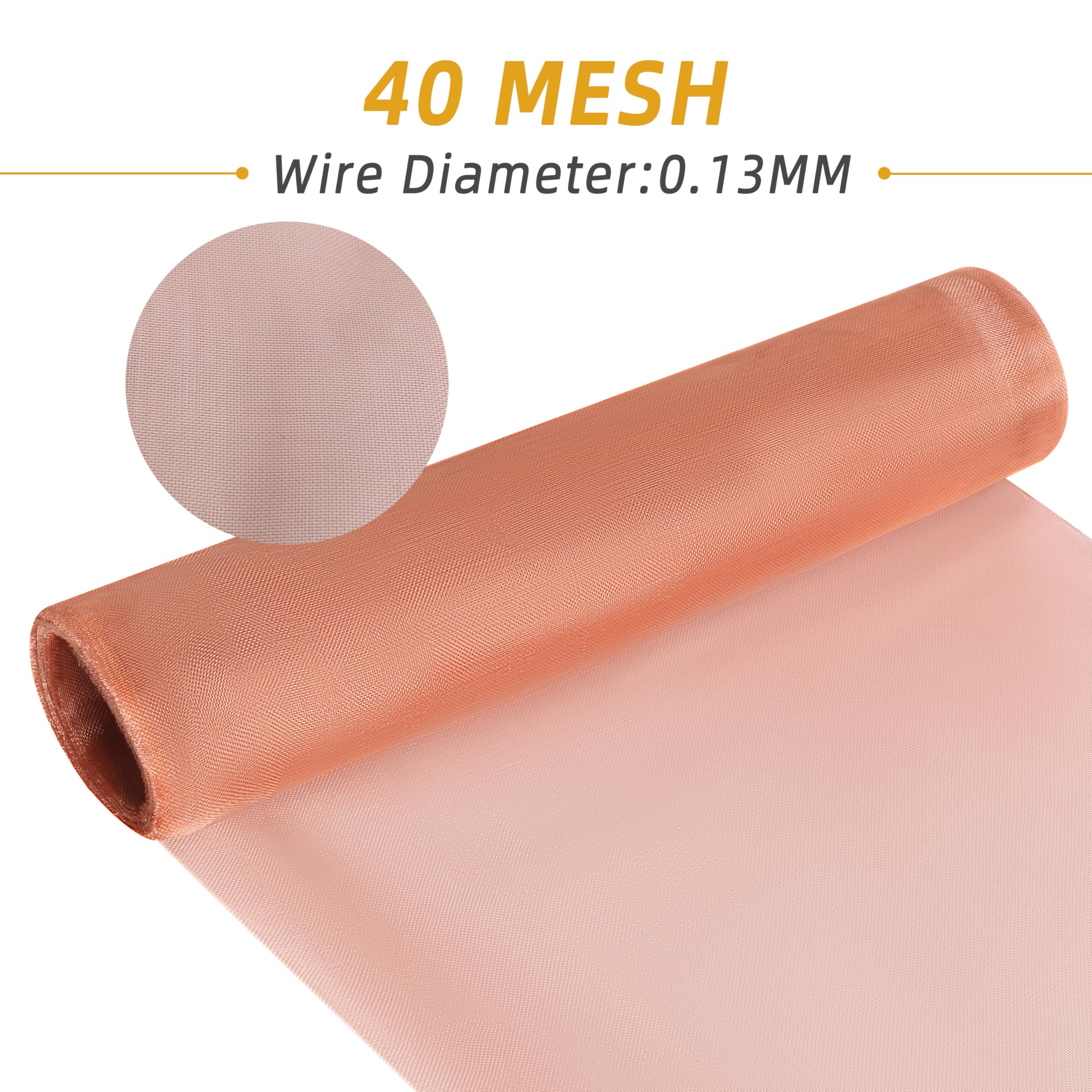 Snapklik.com : JAVOUKA Copper Mesh Screen 40-Mesh 12 In X 20ft