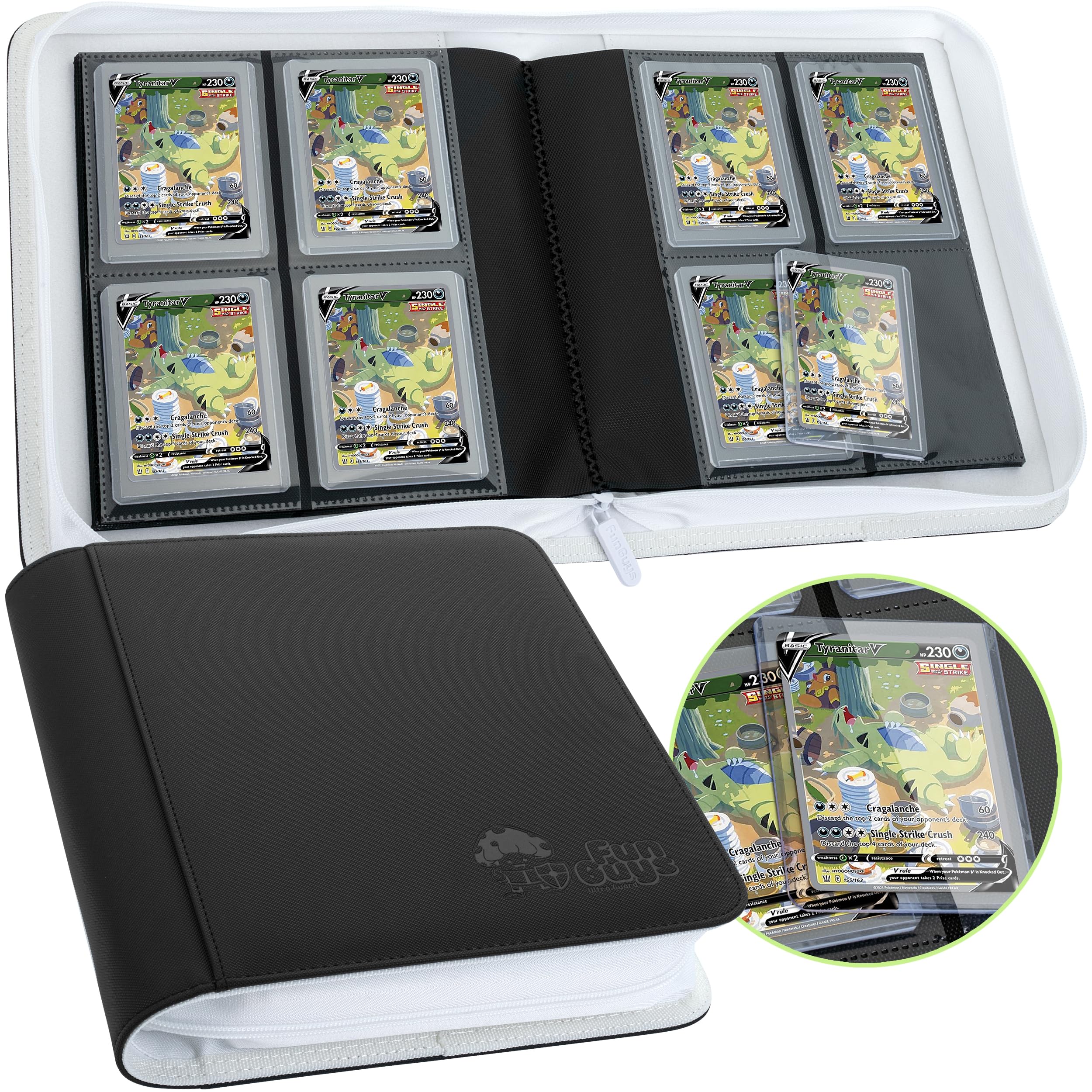 FunGuys Toploader Binder, Trading Card Binder Storage,128 4 Pocket Top ...