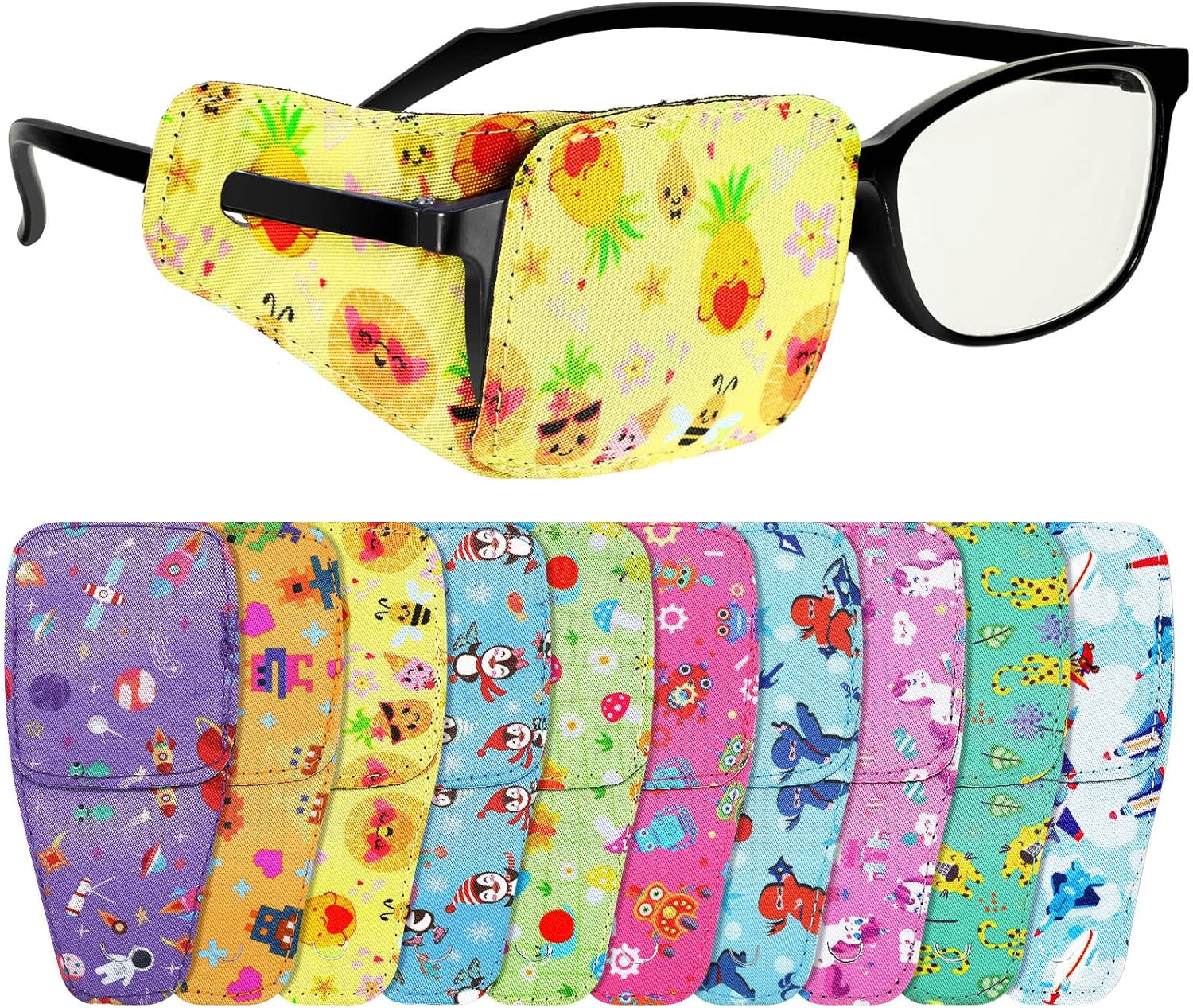 10 Pack Eye Patches for Kids Glasses to Cover Either Eye Fabric Patch ...