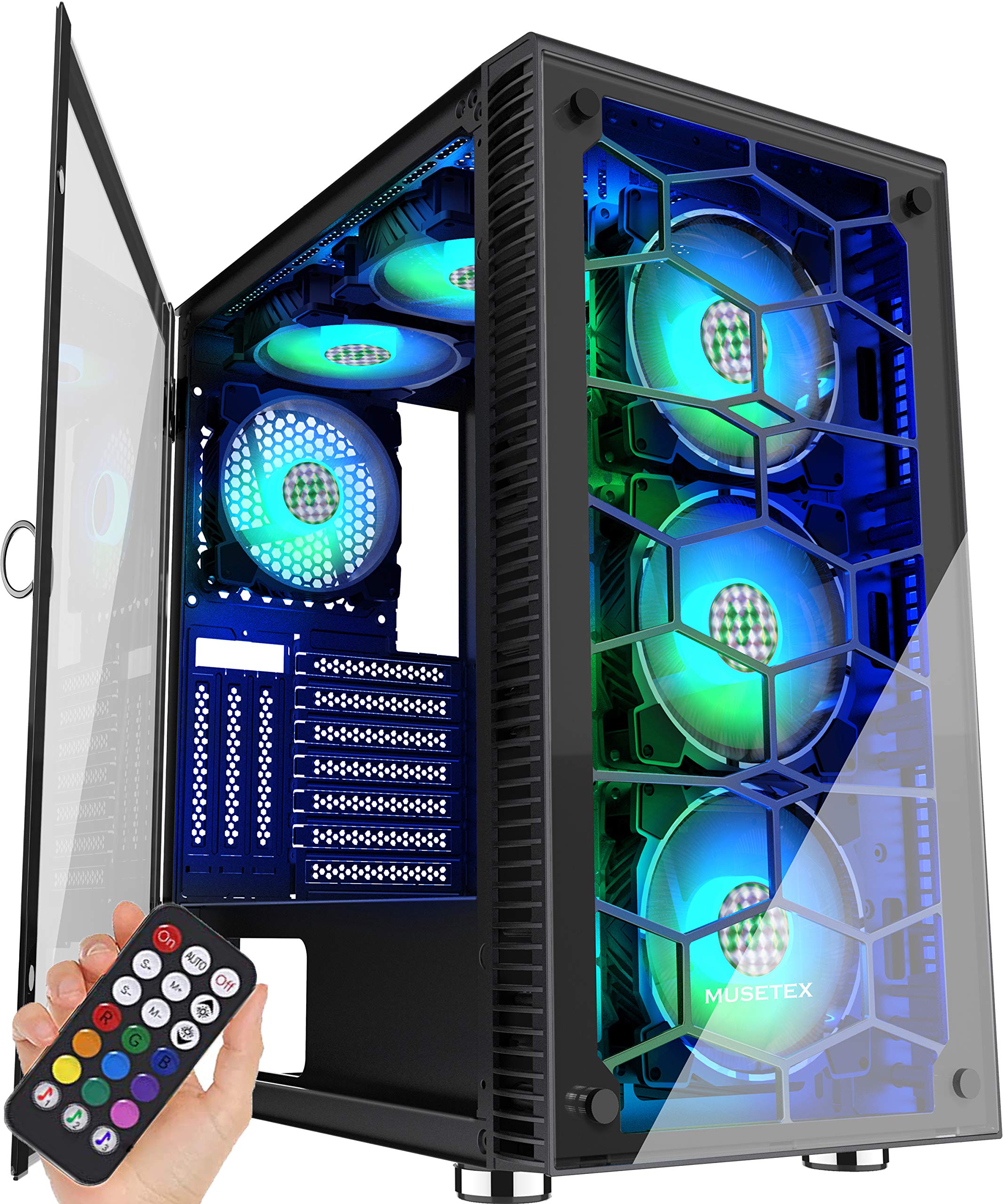 Buy MUSETEX 6 PCS × LED ARGB Fans Pre-Installed 2 PCS × USB 3.0 Ports ...