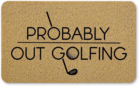 Amazon.com: Qnhij Funny Golf Welcome Mats for Front Door, Golf Sports ...