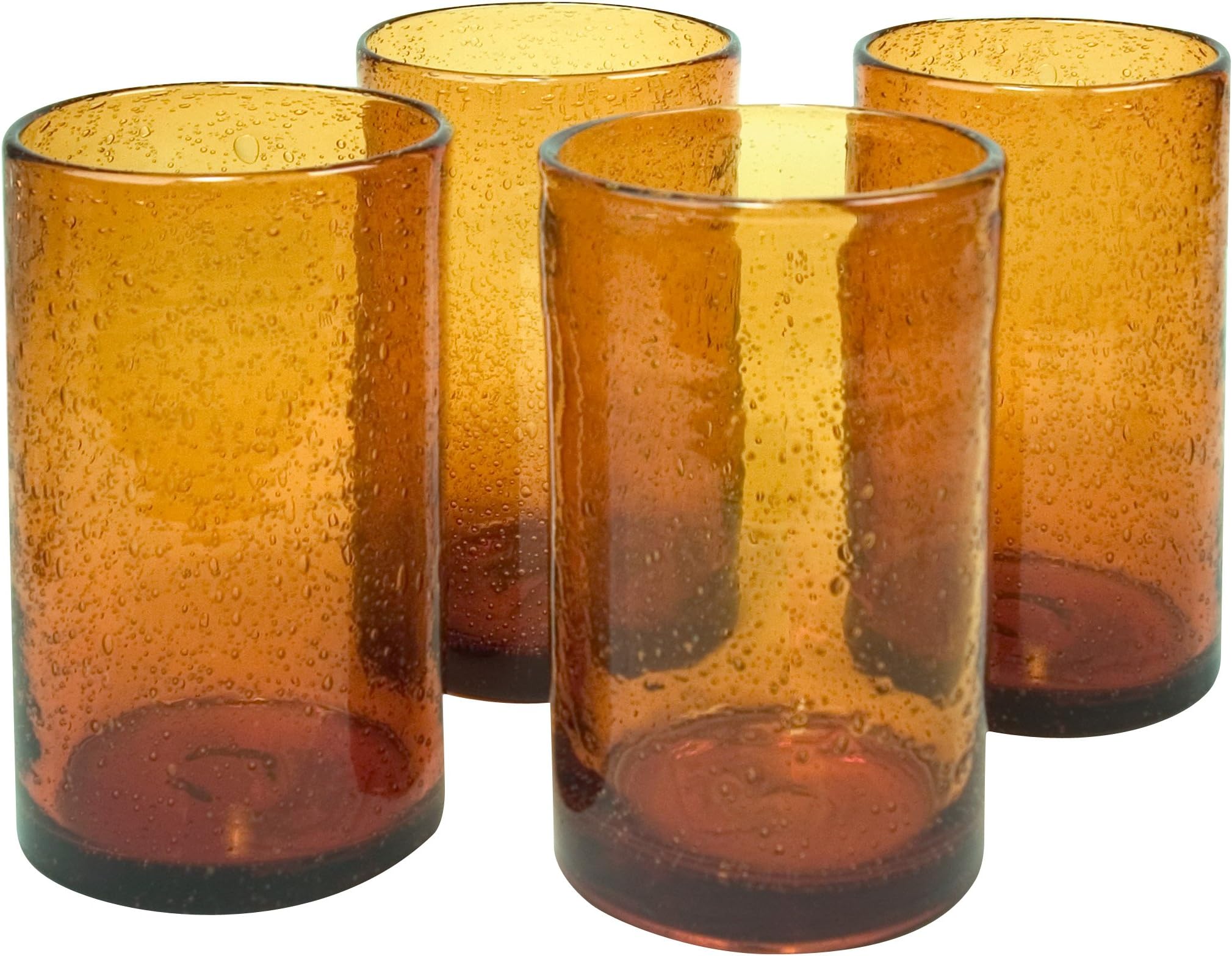 Amazon.com | Artland Iris Highball, 17-Ounce, Amber, Set of 4: Highball ...