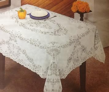 Amazon.com: Crochet Vinyl Tablecloth (54" x 54" Square) : Home & Kitchen