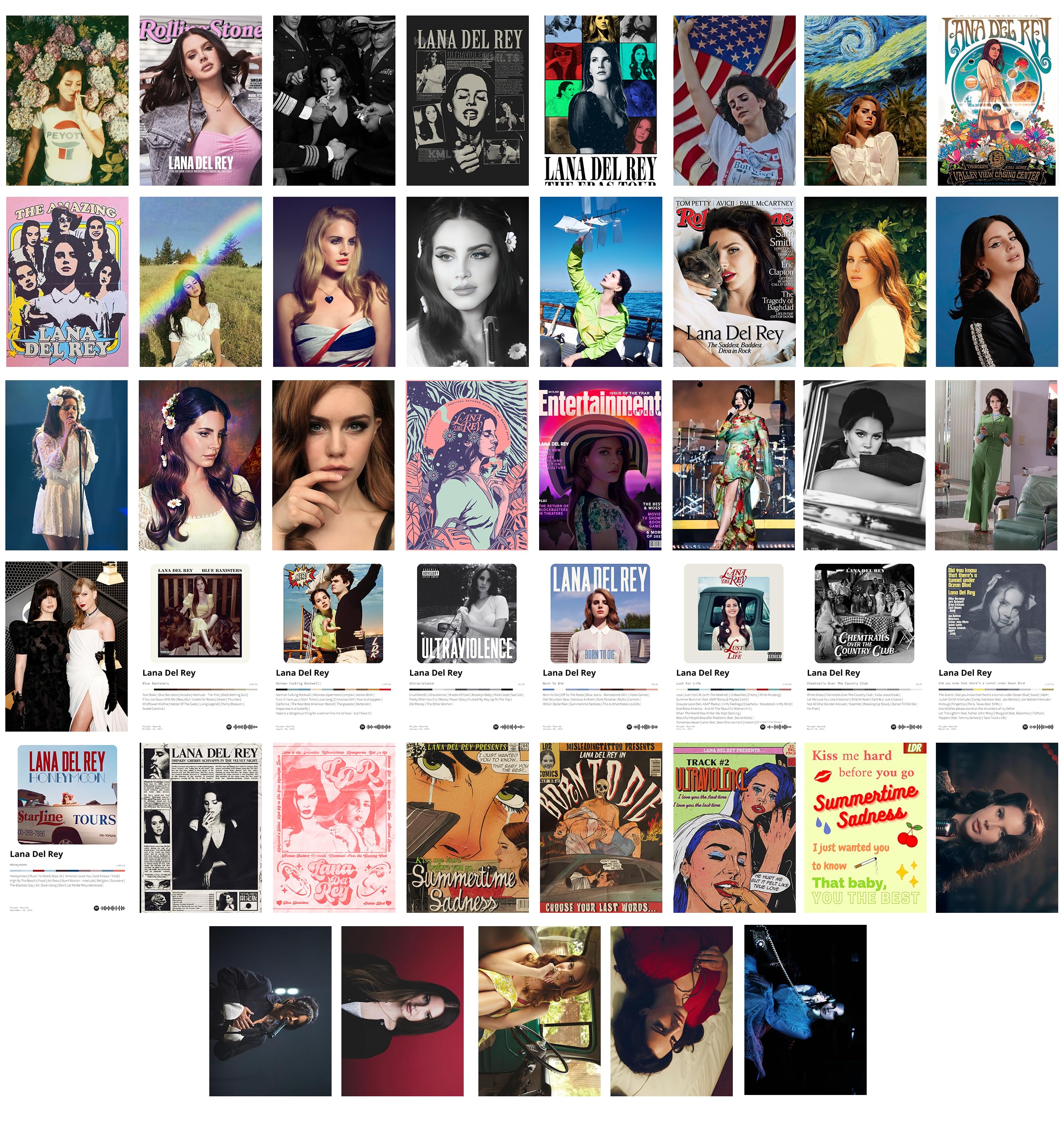 Buy Lana Del Rey - Music s for Wall Pack of 45 6x4 Inch 300 GSM - Album ...