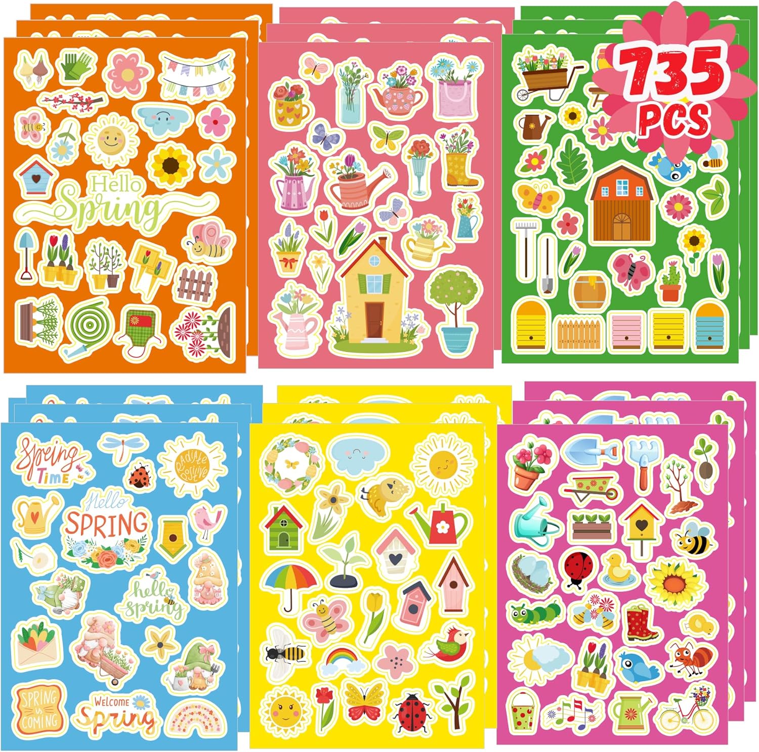 Amazon.com: Spring Stickers for Kid 735PCS Flower and Butterfly Flower ...
