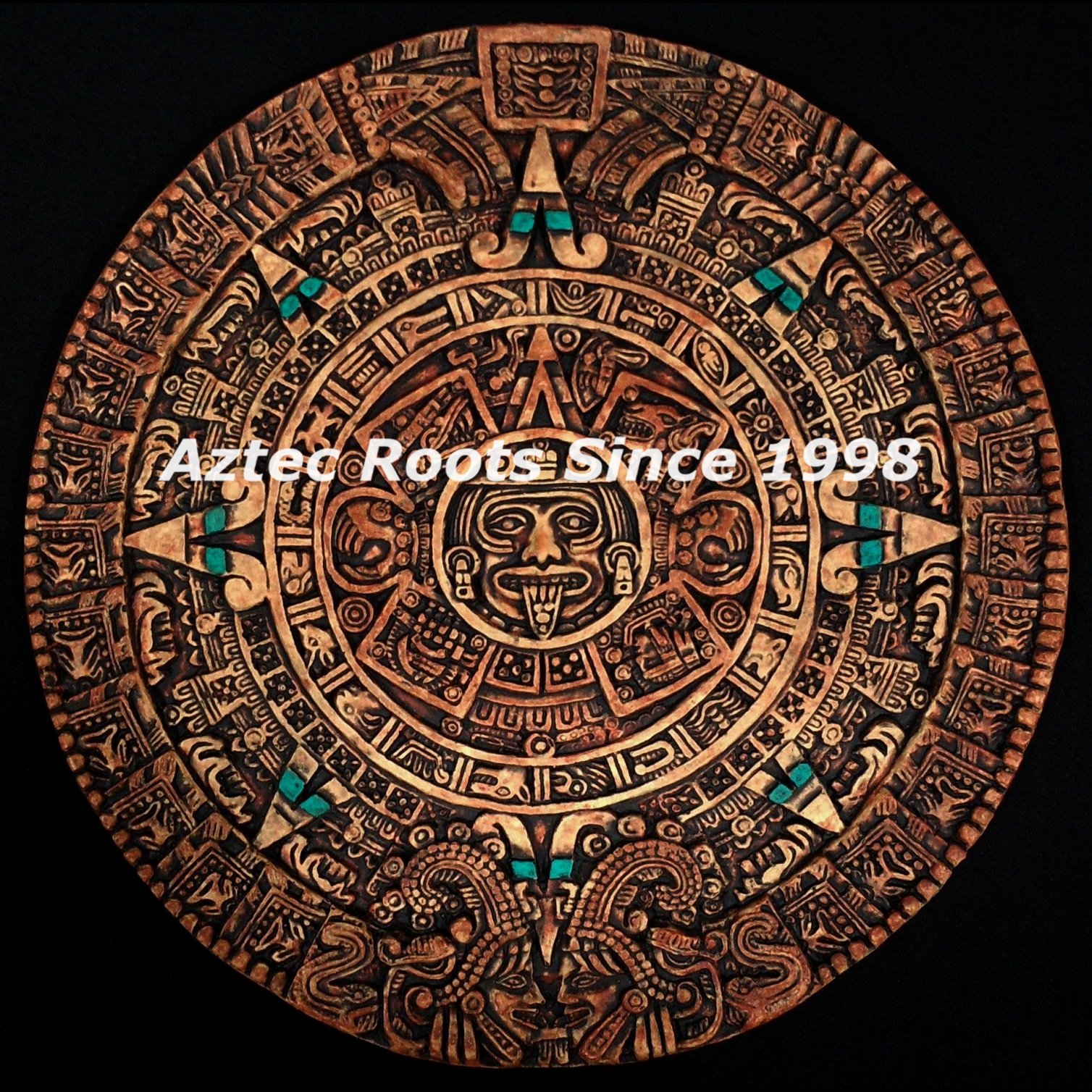 Buy 16" Aztec Maya Mayan Solar Sun Stone Statue Sculpture Wall Plaque ...