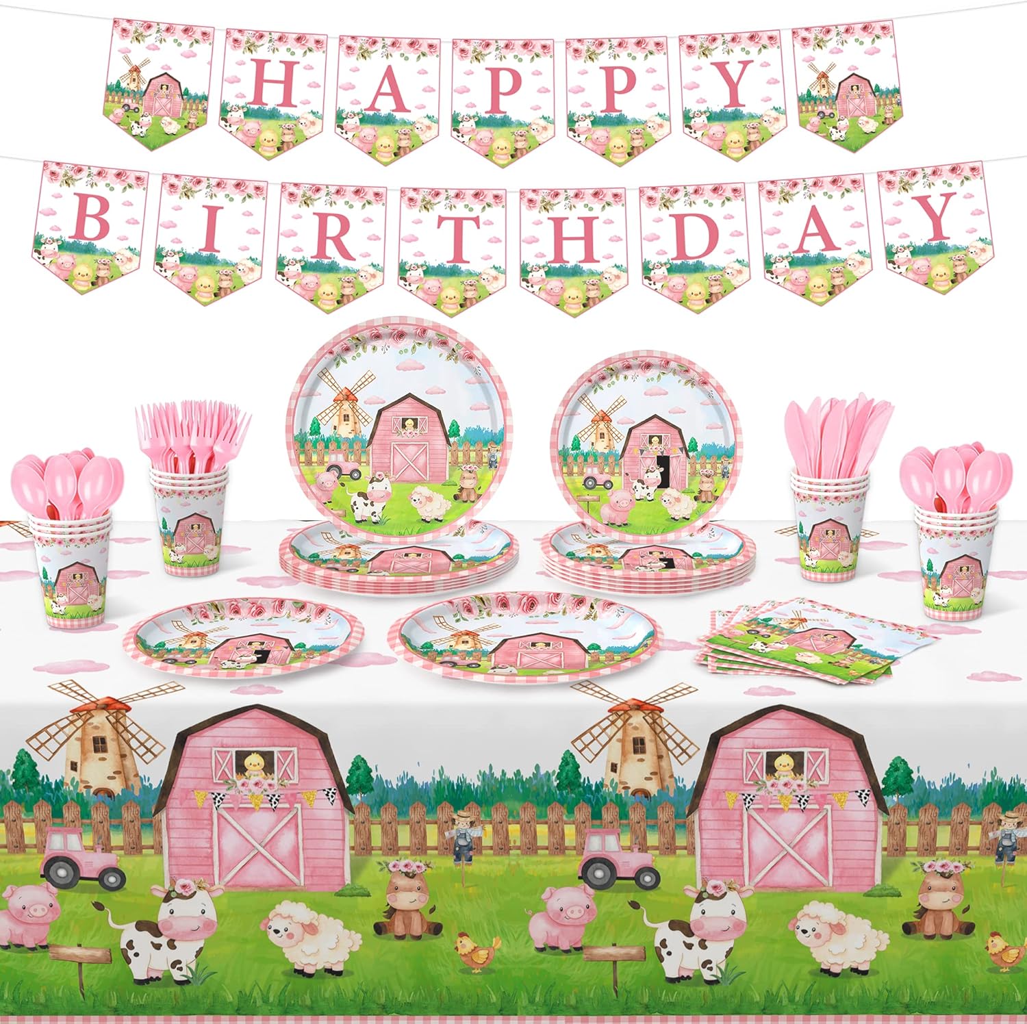Amazon.com: Farm Birthday Party Supplies Farm Animal Birthday Party ...