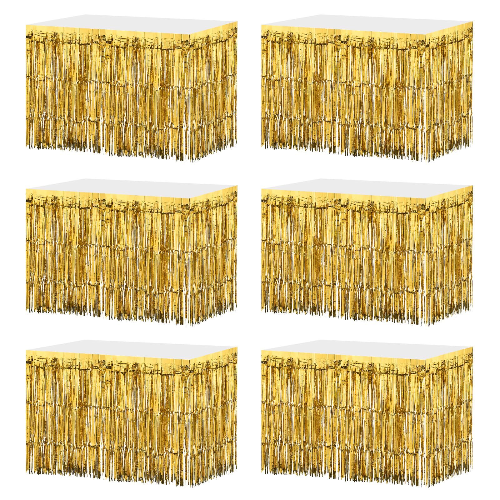 Amazon.com: MECCANIXITY 6 Pcs 29x108 Inch Gold Metallic Foil Fringe ...