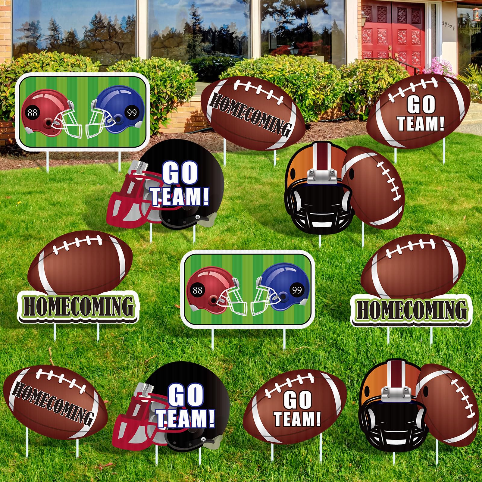 Amazon.com: Briwooody 12 Pcs Football Yard Sign Football Yard ...