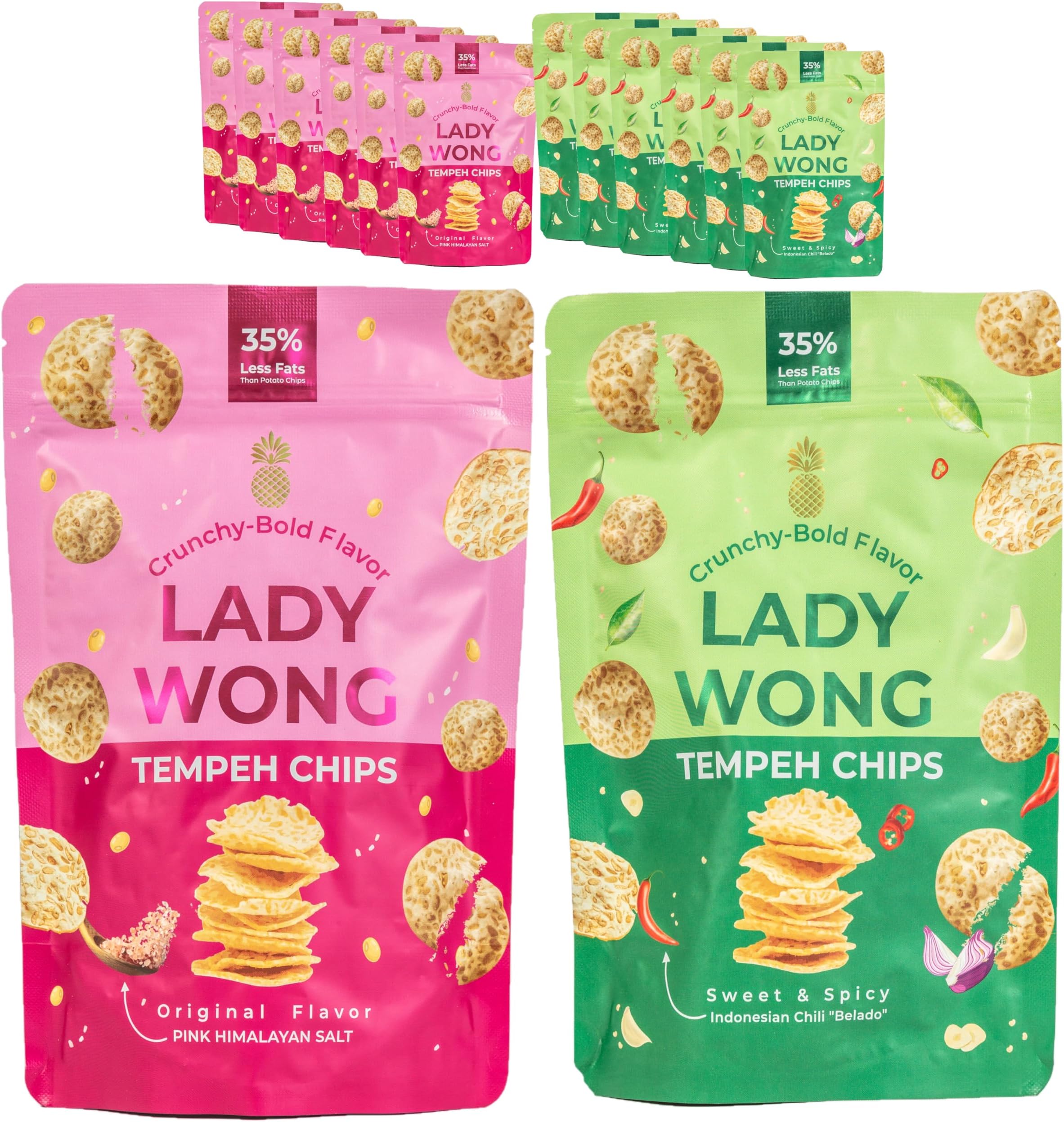 Amazon.com: Lady Wong Tempeh Chips: 12-Pack Vegan Chips - Gluten Free ...