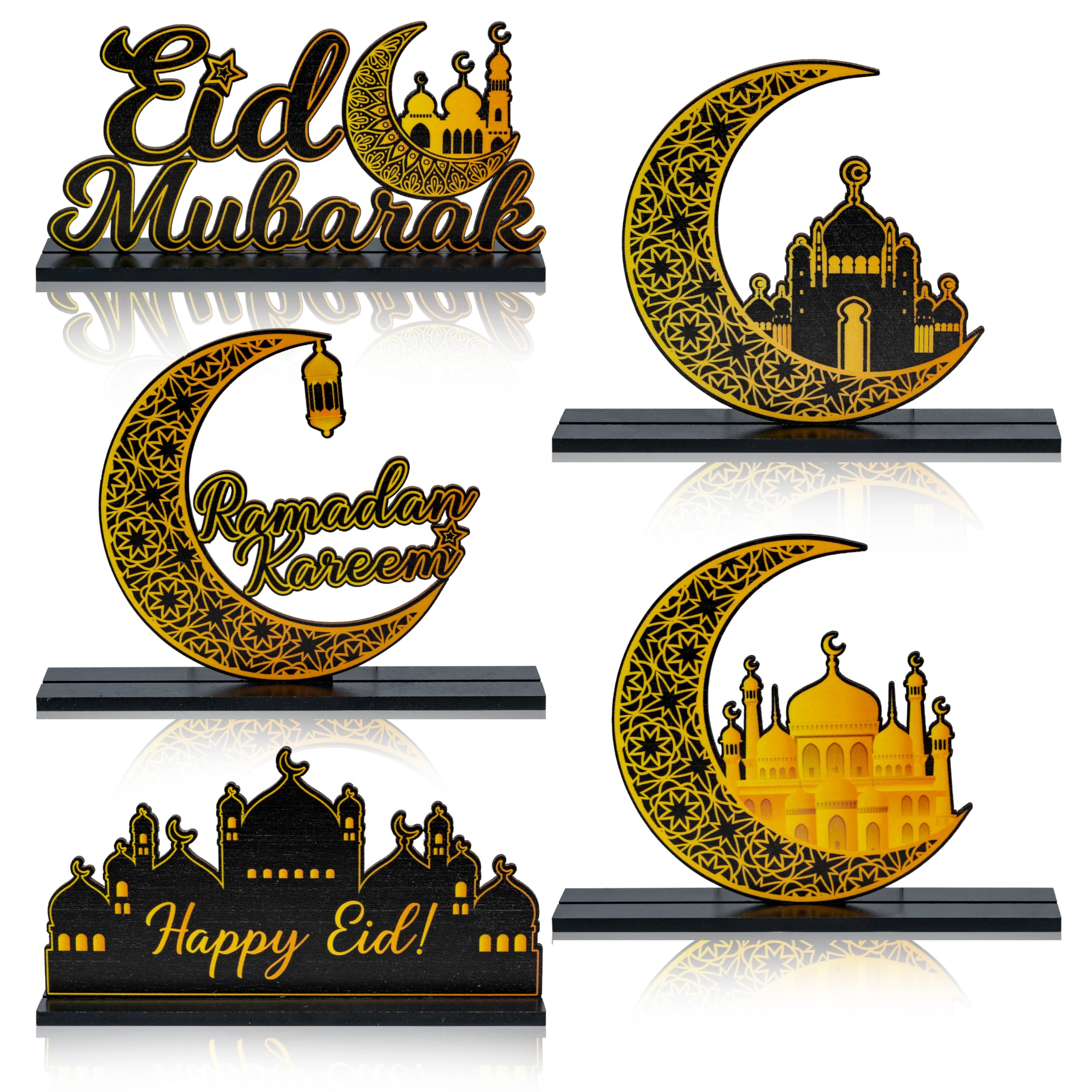 Amazon.com: WATINC 5pcs Ramadan Wooden Centerpieces Decorations, Eid ...
