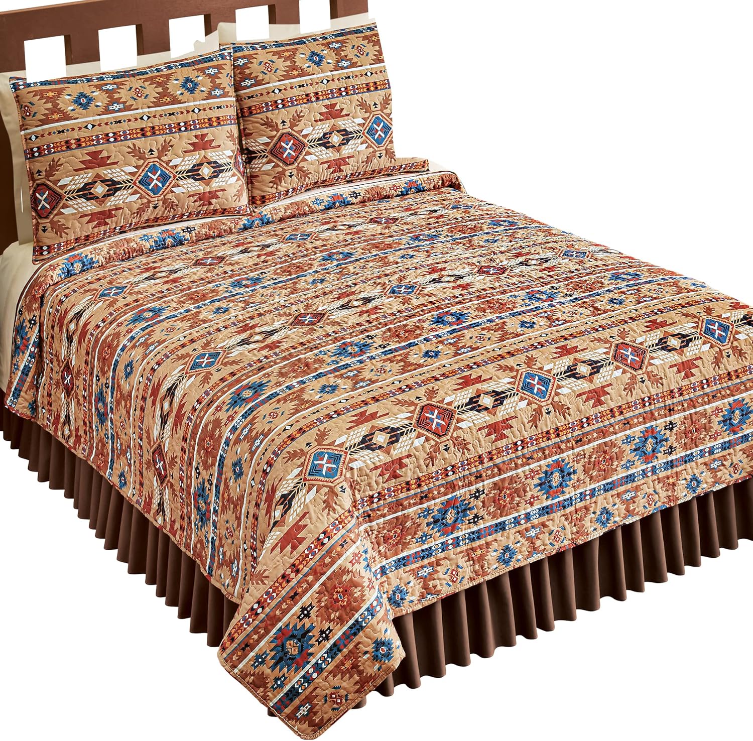 Amazon.com: Collections Etc Reversible Rustic Tribal Aztec Design Bed ...