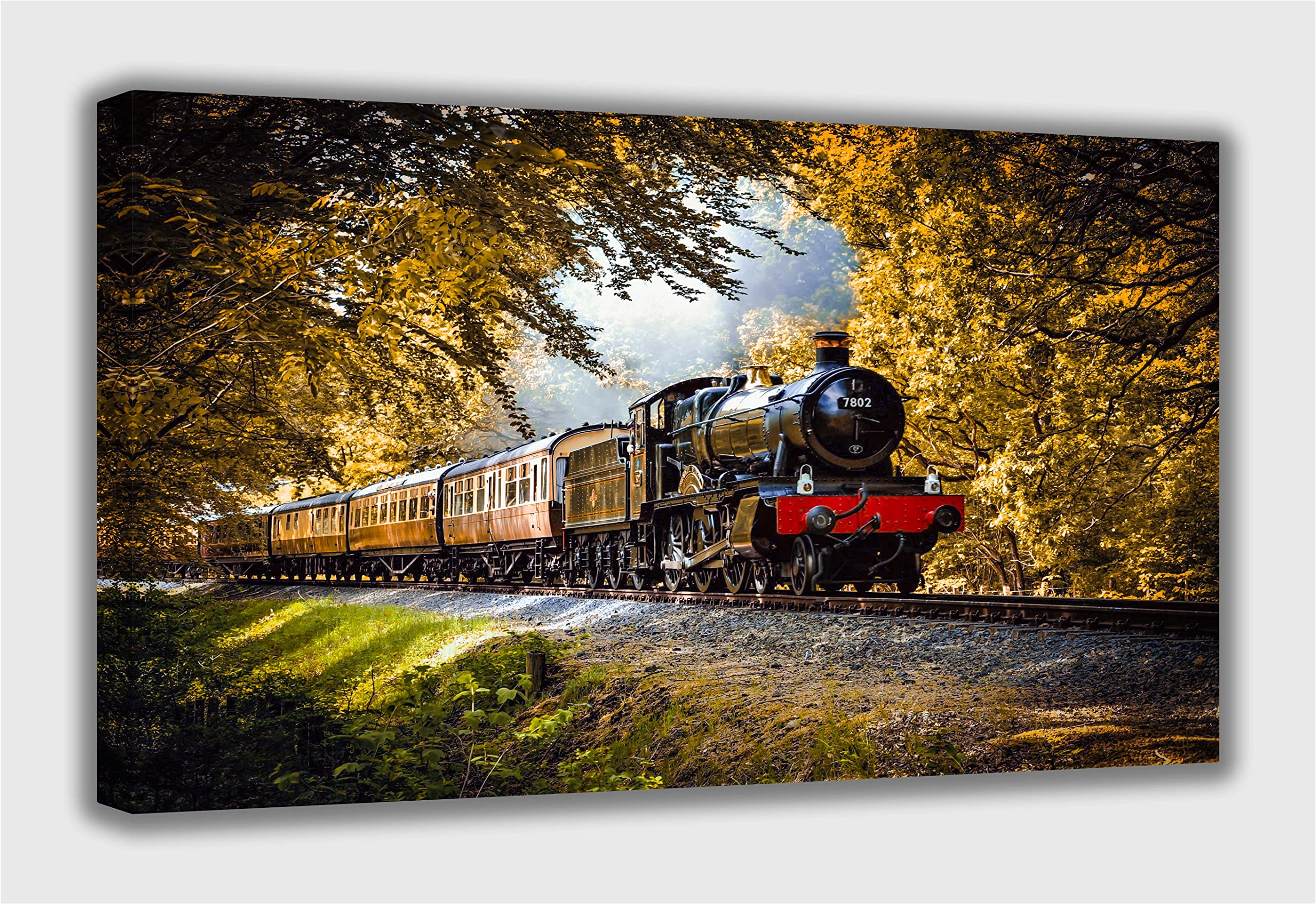 Fall Steam Train Art Train Painting Fall Landscape Painting