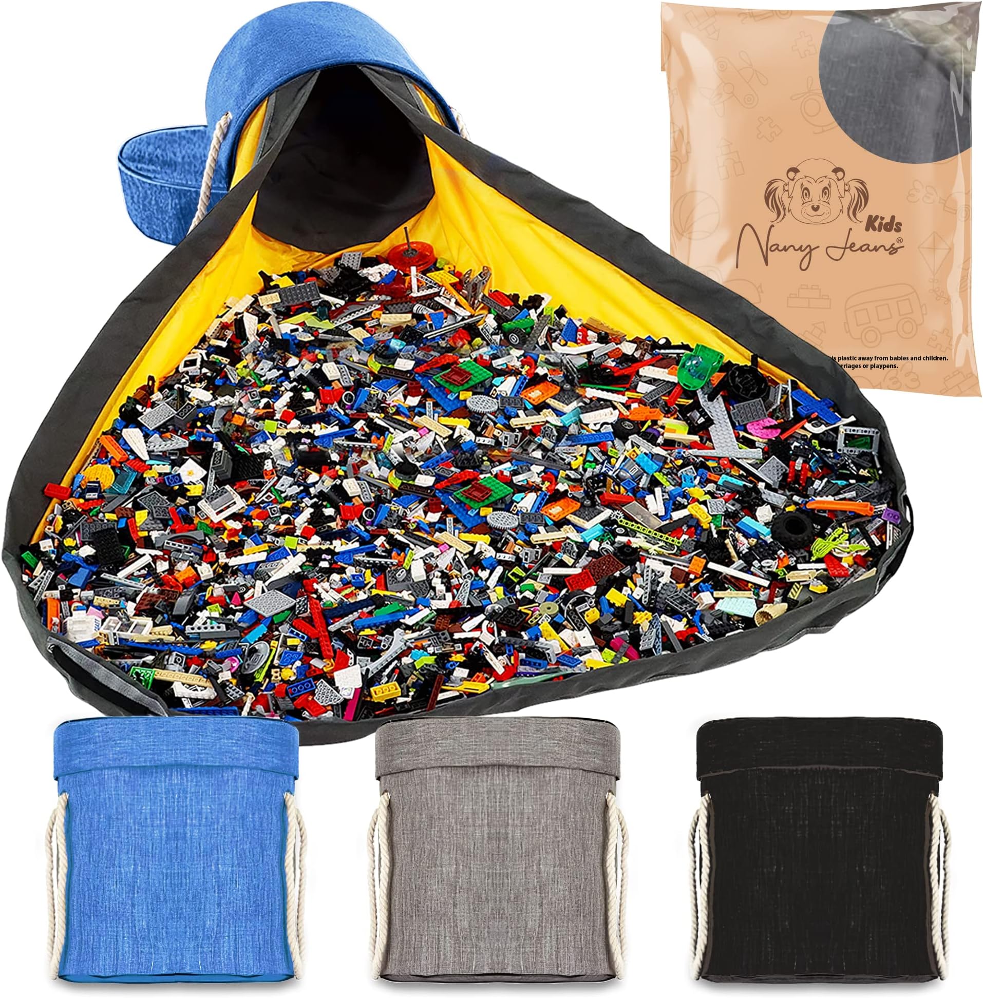 Amazon.com: Nany Jeans Toy Storage Organizer and Play Mat for Kids ...