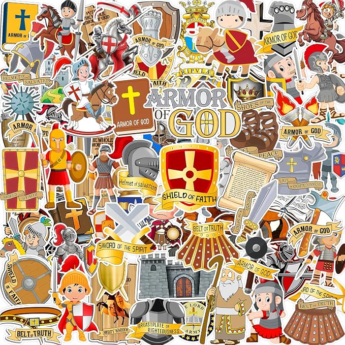 Amazon.com: 105Pcs Armor of God Stickers for Kids Bible Verse Christian ...