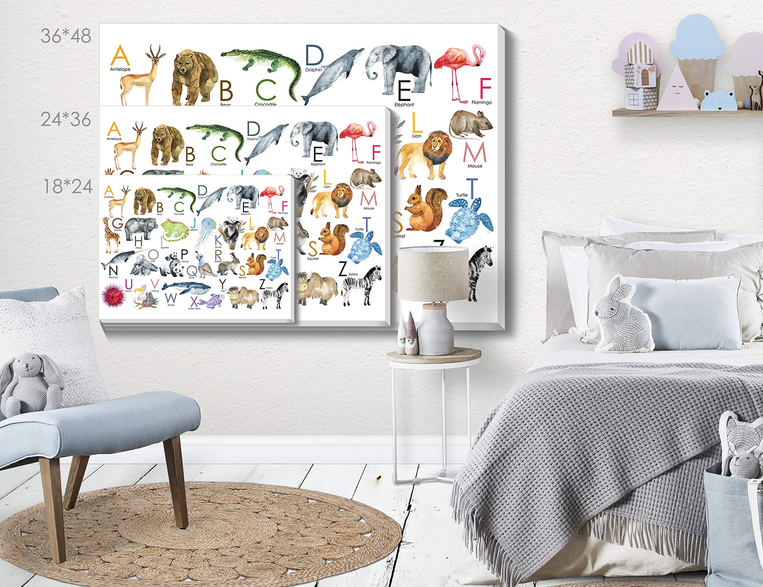 TEXTURE OF DREAMS Kids Alphabet Letters with Pictures on Large Canvas ...