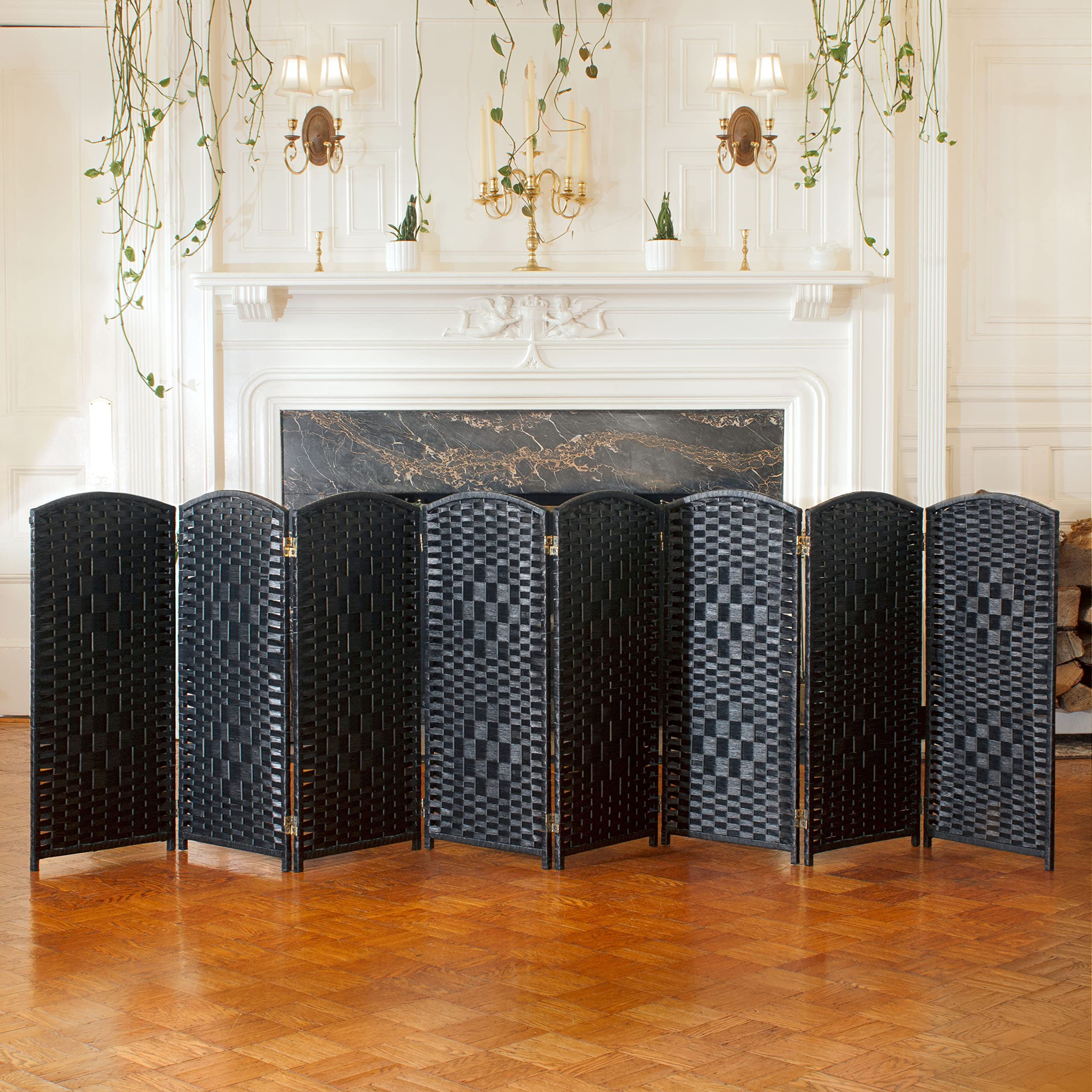 Amazon.com: Red Lantern 3 ft. Short Diamond Weave Fiber Folding Screen ...